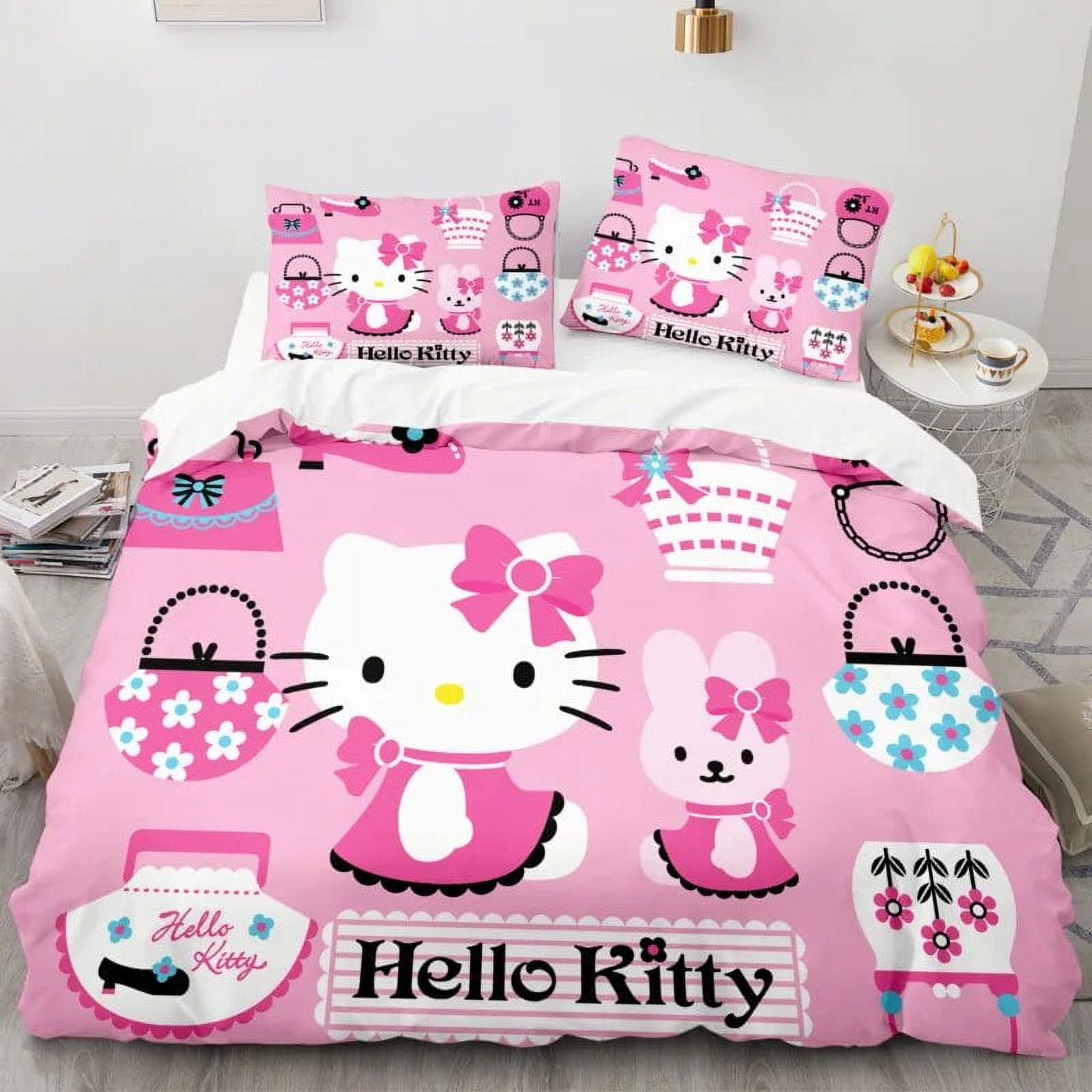 Cartoon Anime Sanrio Bedding Set Hello Kitty Quilt Duvet Cover ...