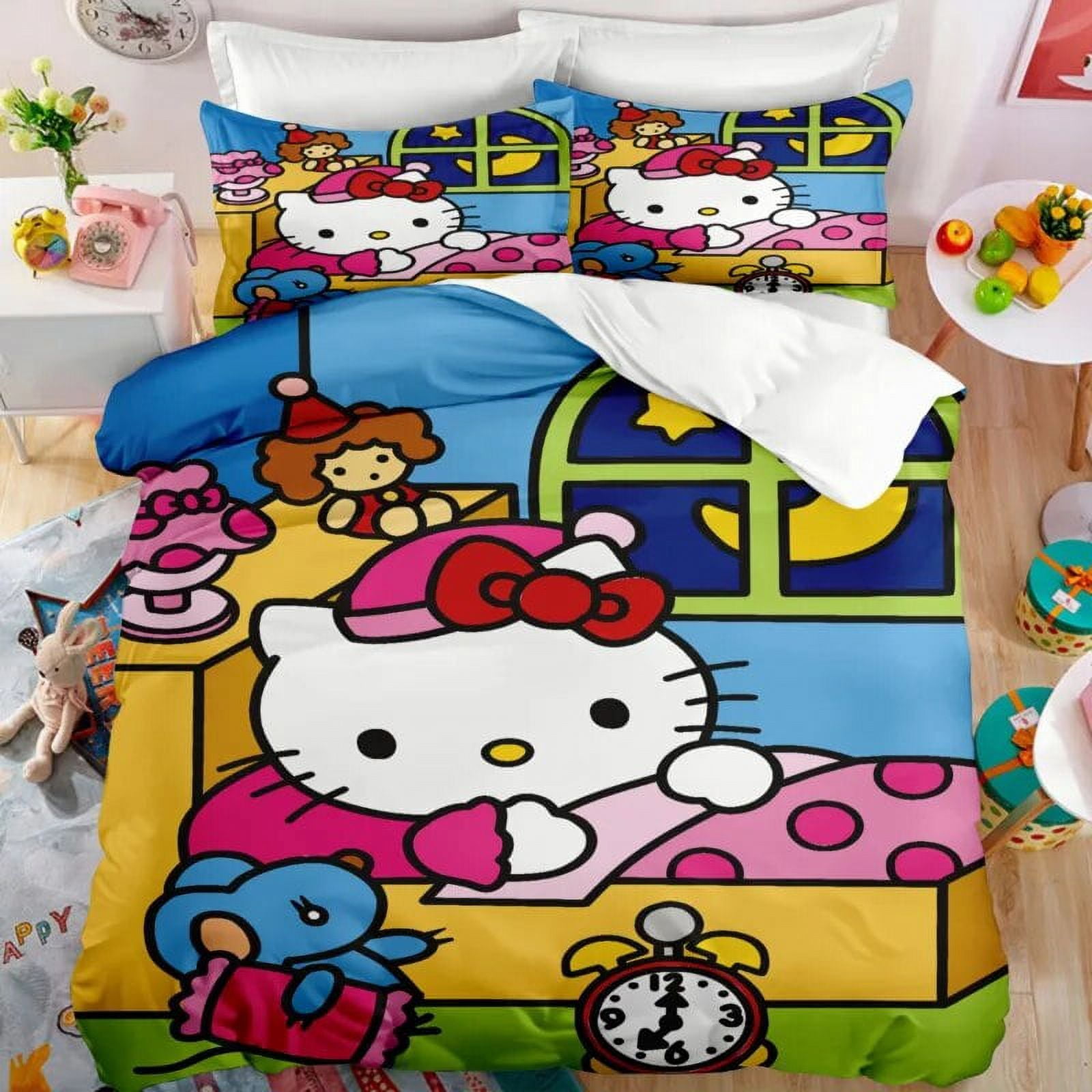 Cartoon Anime Sanrio Bedding Set Hello Kitty Quilt Duvet Cover ...