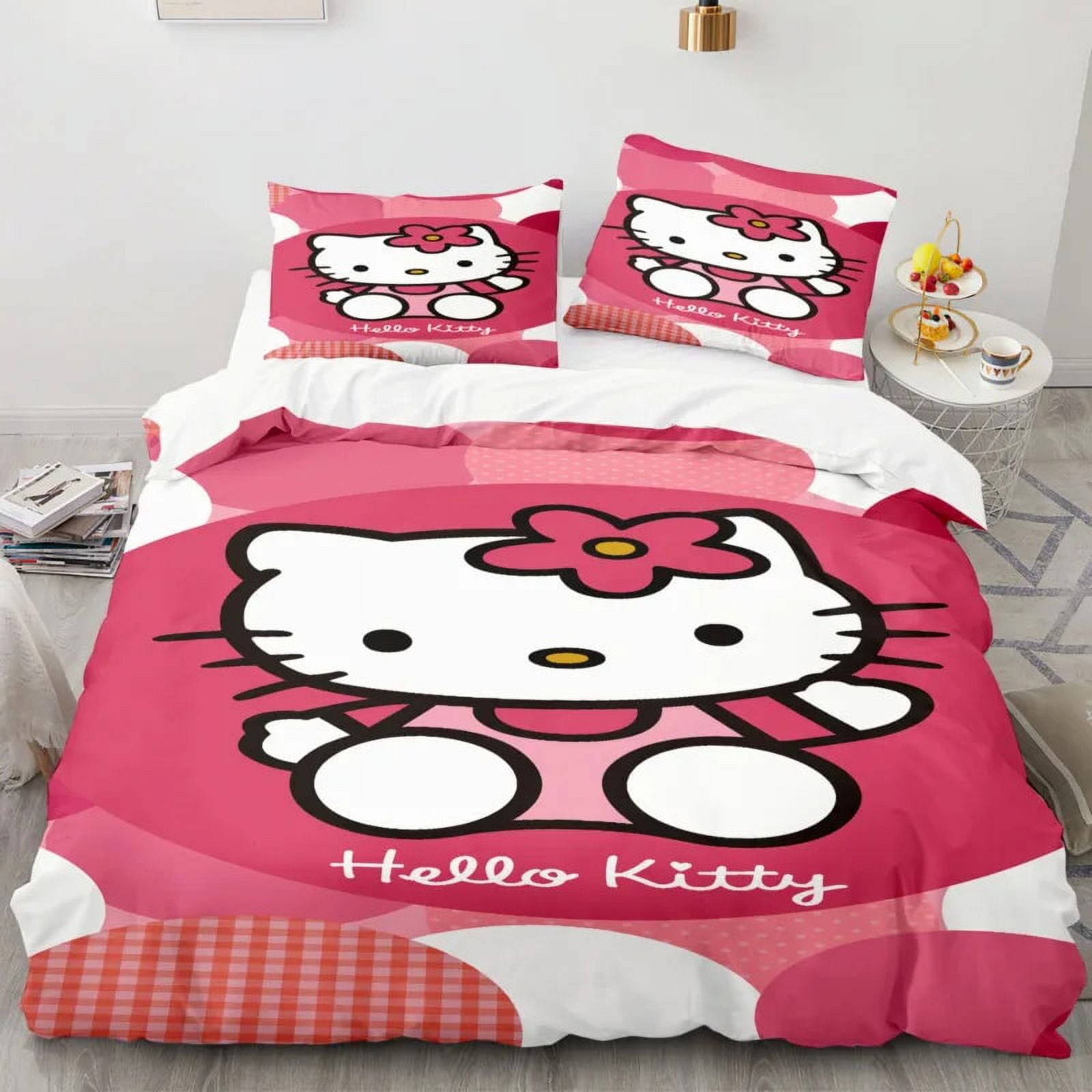 Cartoon Anime Sanrio Bedding Set Hello Kitty Quilt Duvet Cover ...