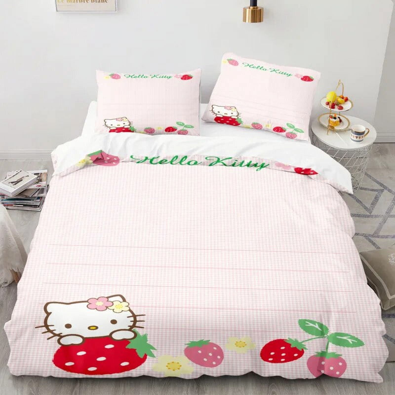 Cartoon Anime Sanrio Bedding Set Hello Kitty Quilt Duvet Cover ...