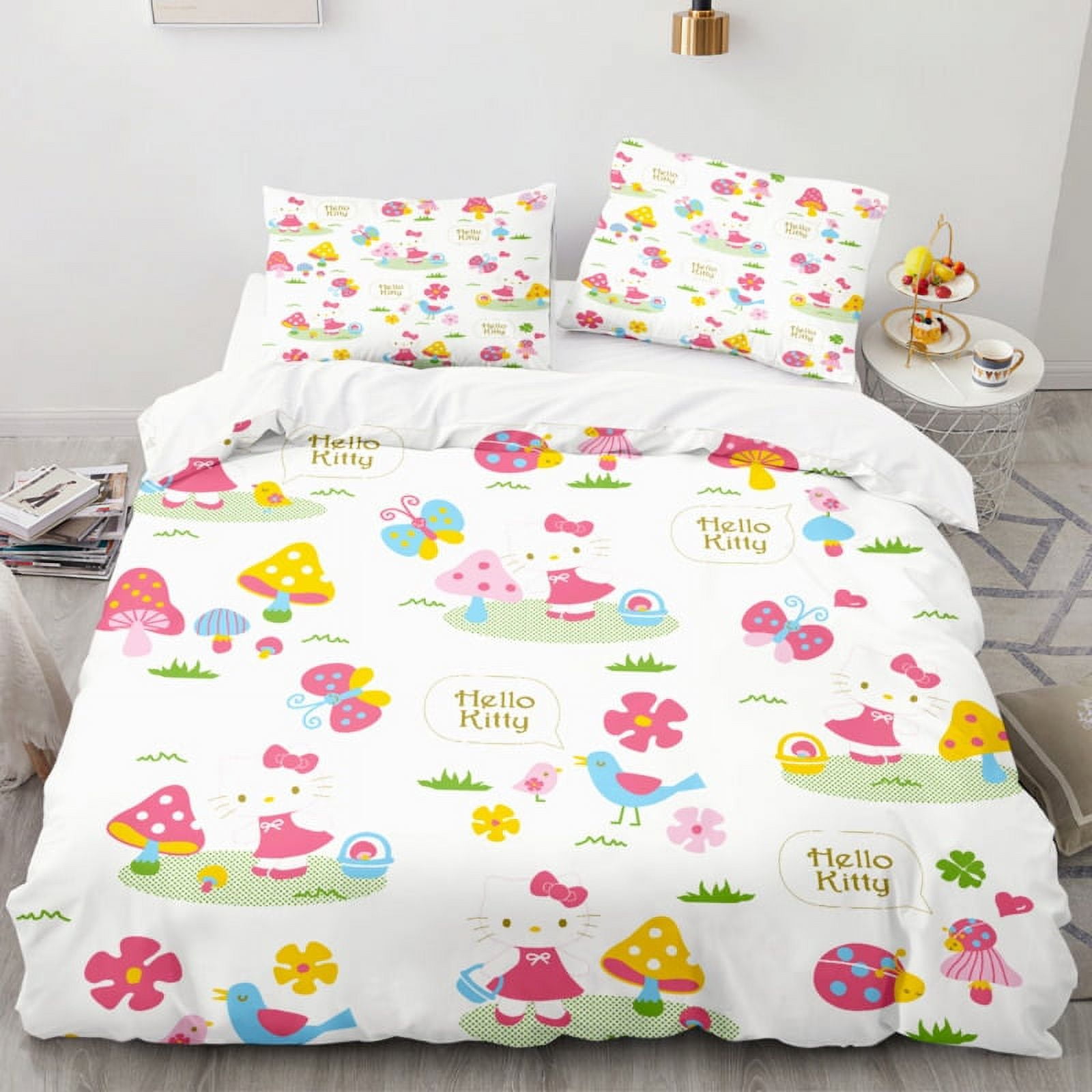 Cartoon Anime Sanrio Bedding Set Hello Kitty Quilt Duvet Cover ...