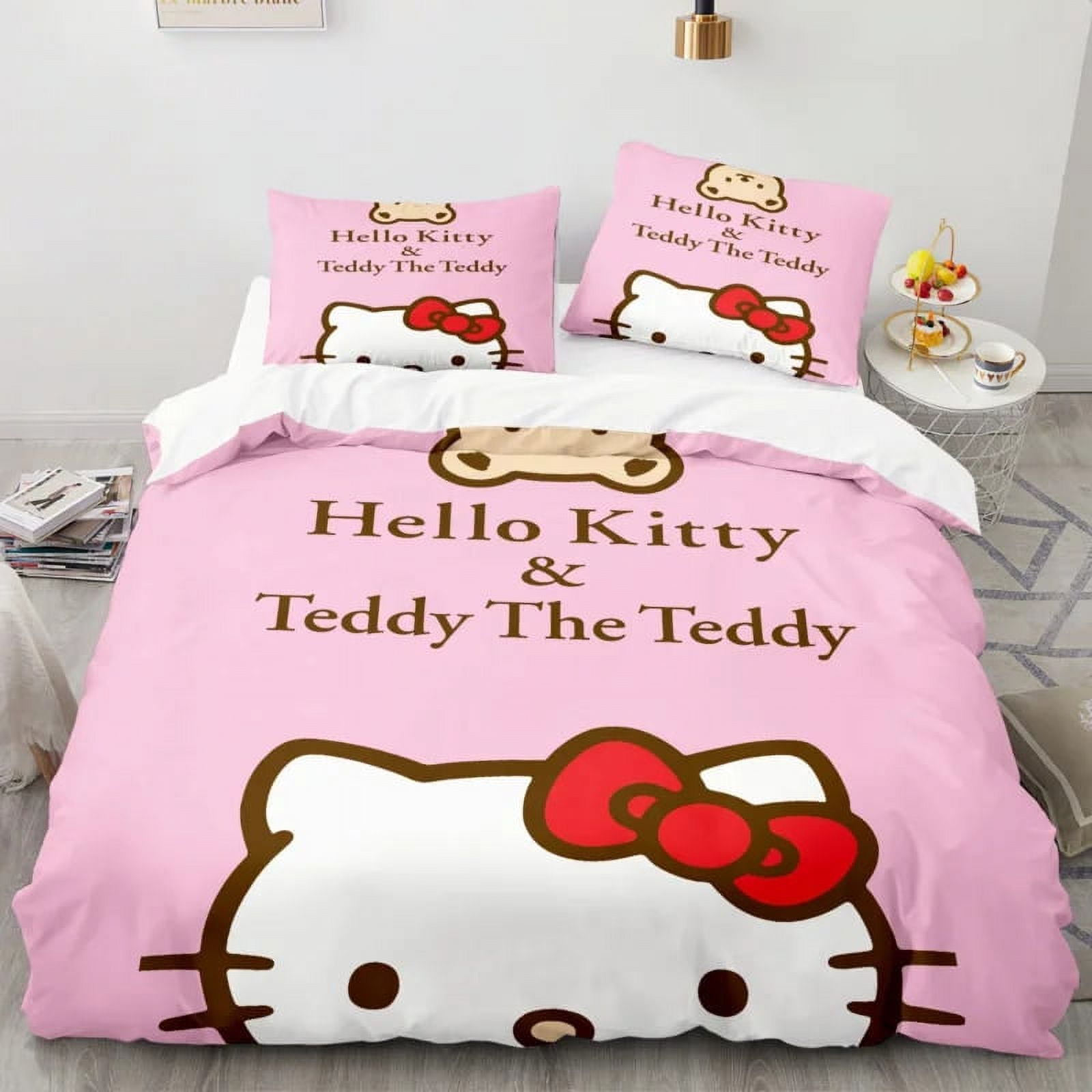 Cartoon Anime Sanrio Bedding Set Hello Kitty Quilt Duvet Cover ...