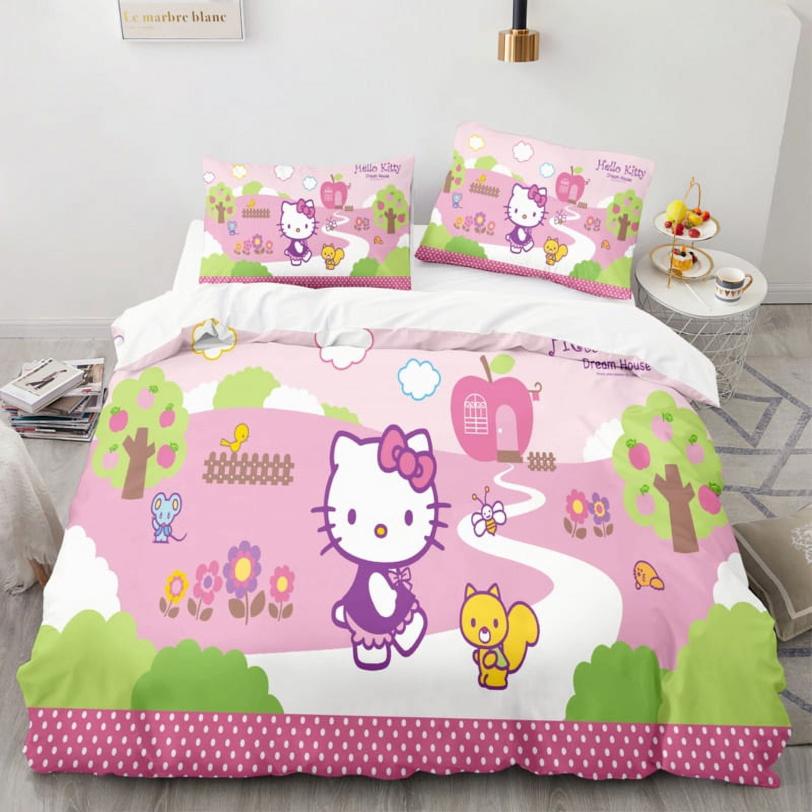 Cartoon Anime Sanrio Bedding Set Hello Kitty Quilt Duvet Cover ...