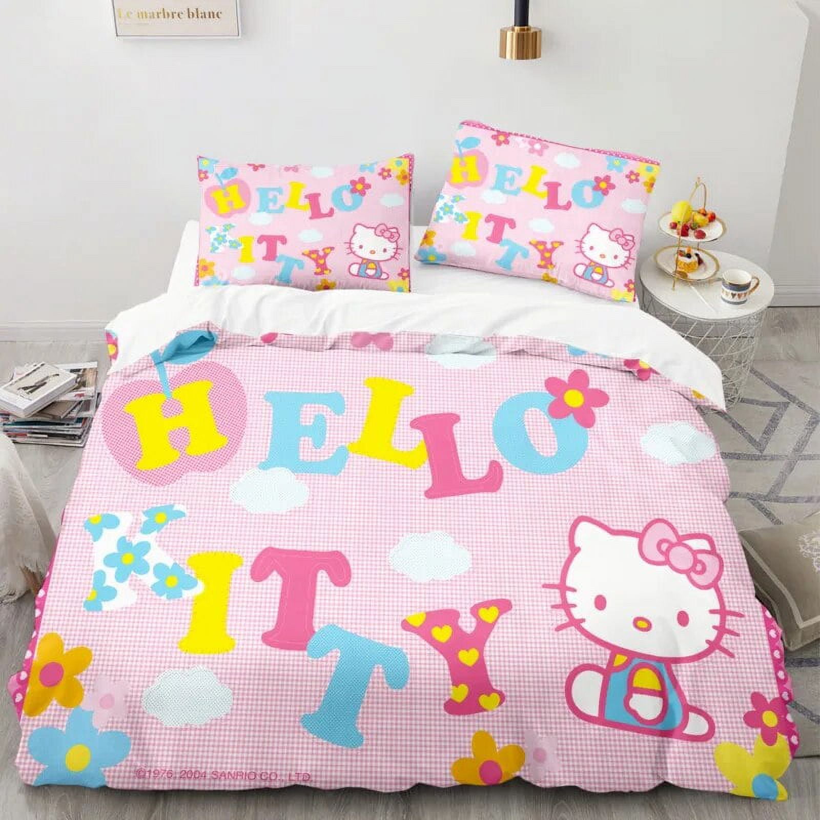 Cartoon Anime Sanrio Bedding Set Hello Kitty Quilt Duvet Cover ...