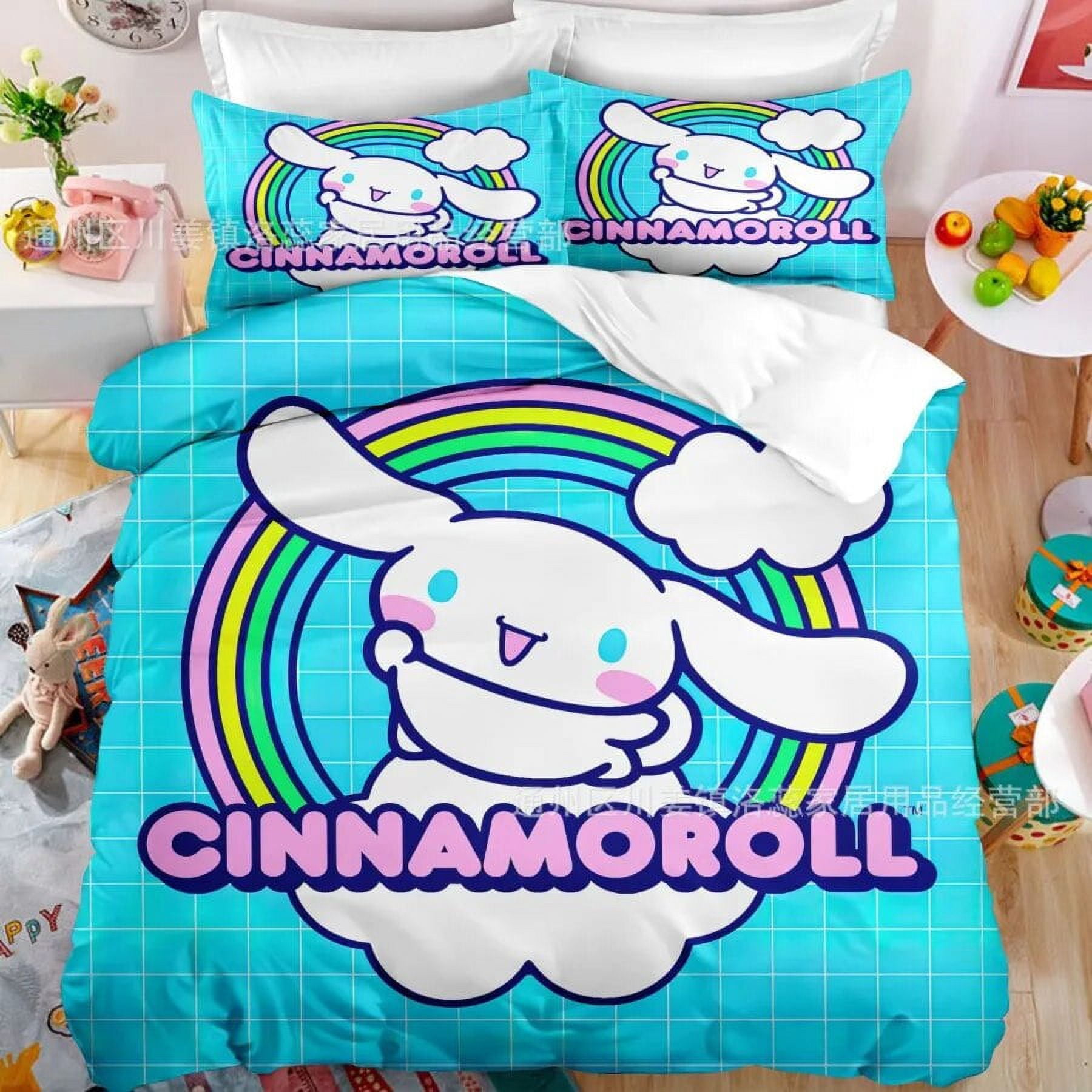 Cartoon Anime Sanrio Bedding Set Kawaii Cinnamoroll Quilt Cover Duvet ...