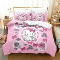 Cartoon Anime Sanrio Bedding Set Kawaii Hello Kitty Quilt Cover Duvet ...