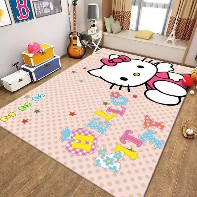 Cartoon Anime Sanrio Carpet Kawaii Hello Kitty Lounge Rug Living Room ...