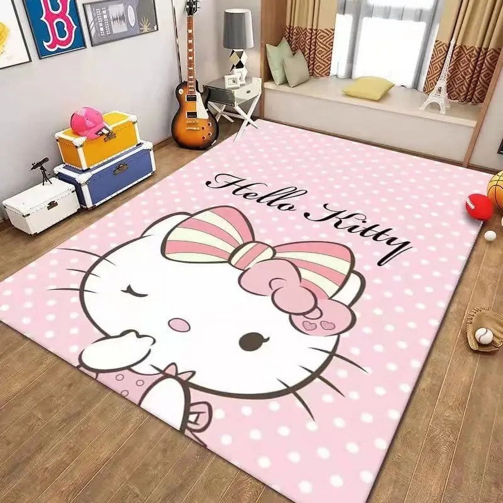 Cartoon Anime Sanrio Carpet Kawaii Hello Kitty Lounge Rug Living Room ...