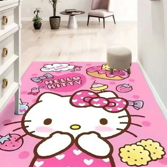 Cartoon Anime Sanrio Carpet Kawaii Hello Kitty Lounge Rug Living Room ...