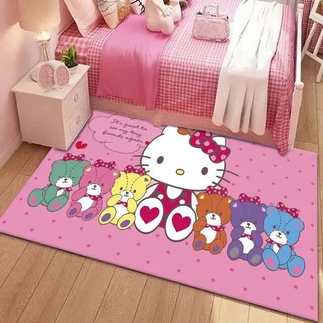 Cartoon Anime Sanrio Carpet Kawaii Hello Kitty Lounge Rug Living Room ...