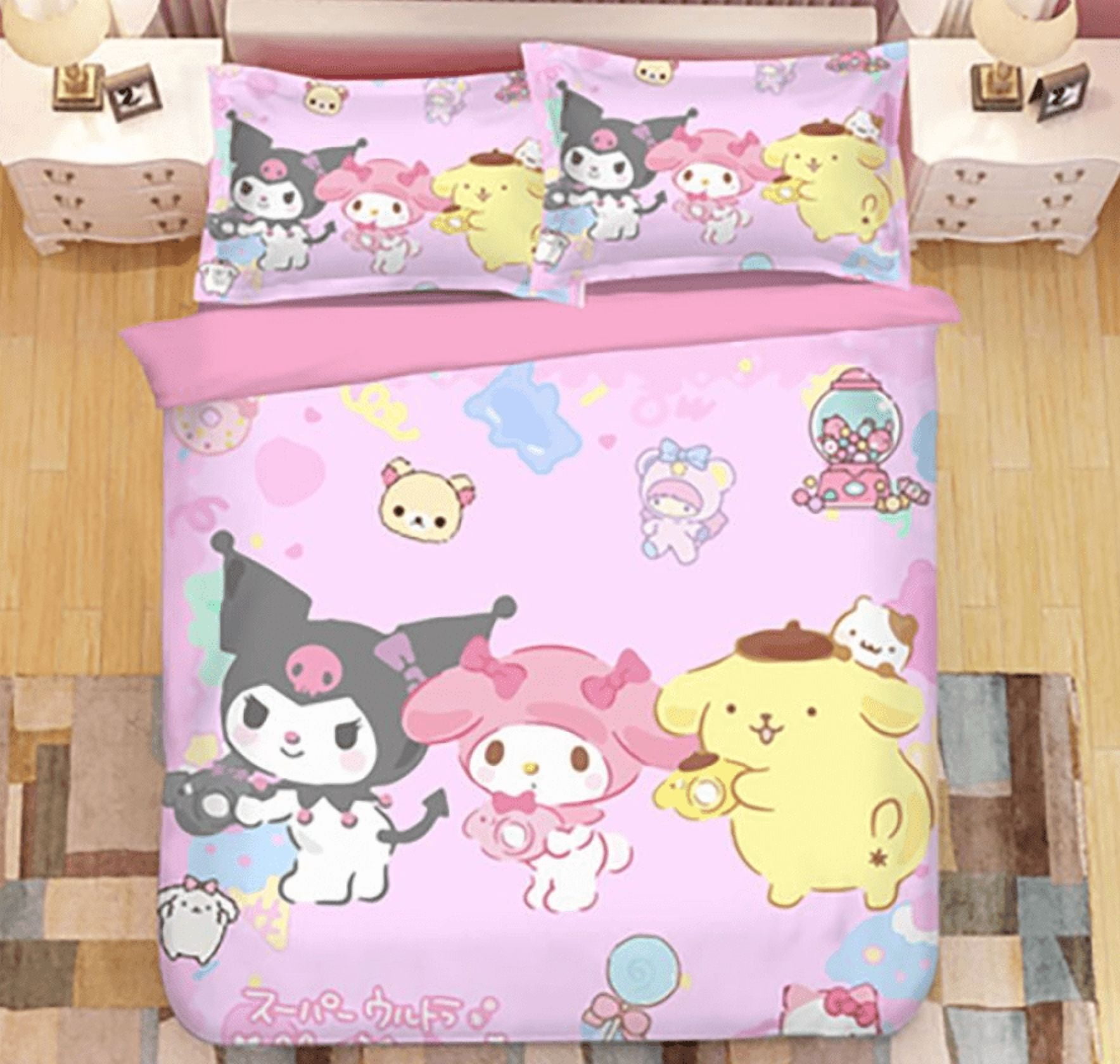 Cartoon Anime Sanrio Kuromi Bedding Set No Quilt Duvet Cover Without ...