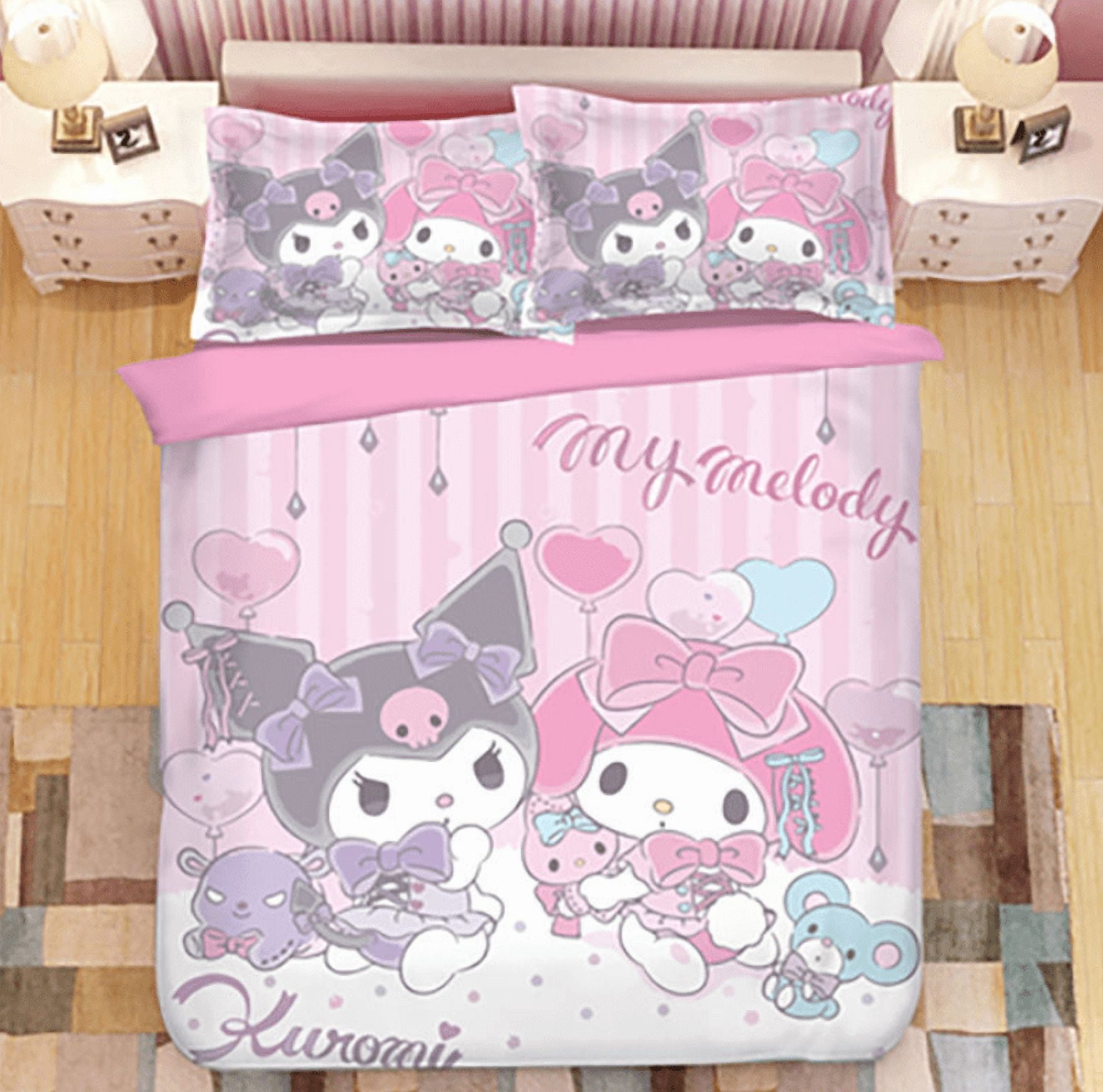 Cartoon Anime Sanrio Kuromi Bedding Set No Quilt Duvet Cover Without ...