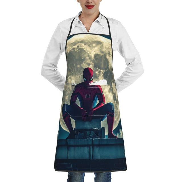 Cartoon Anime Spider Man Aprons Cooking Aprons with Pockets Kitchen ...