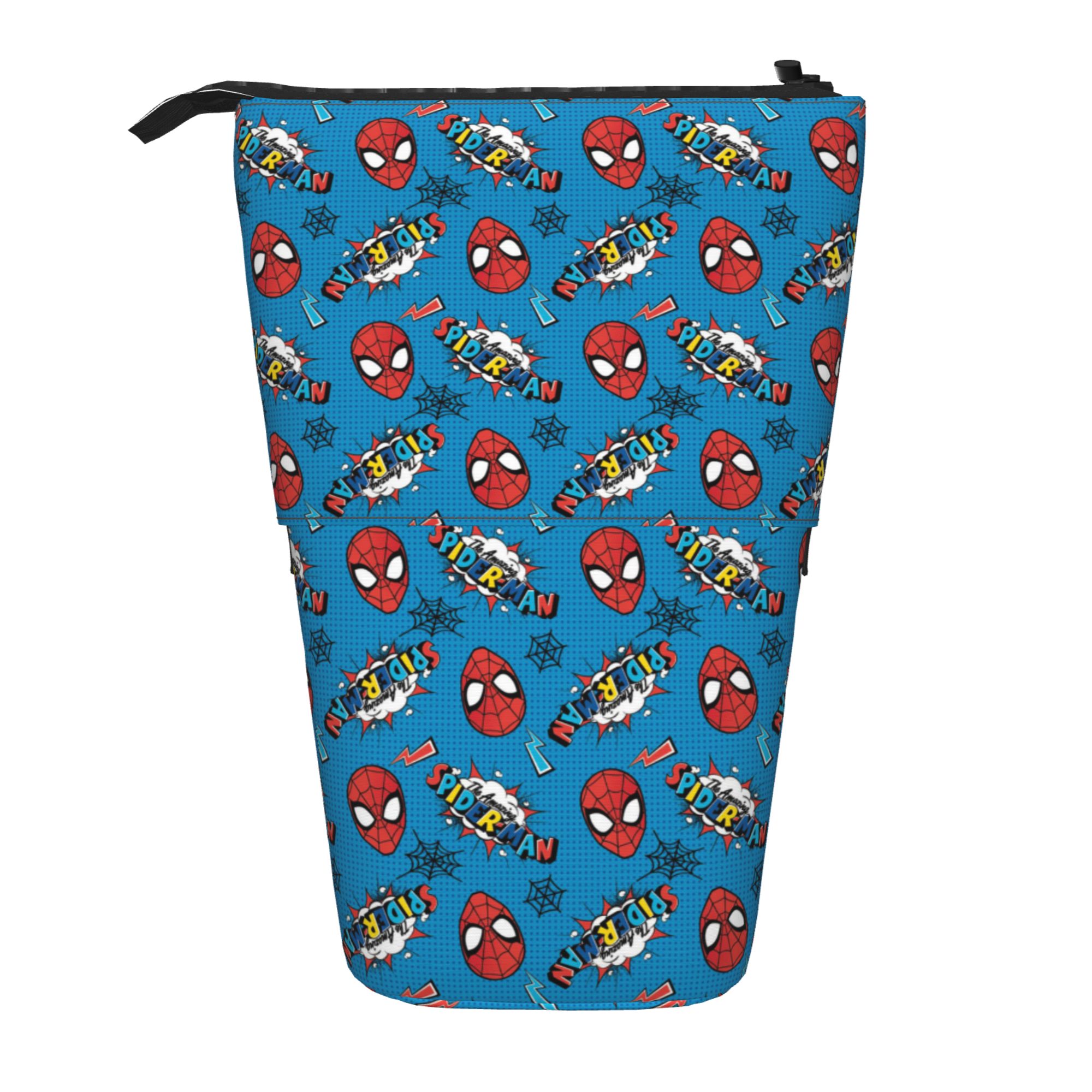 Cartoon Anime Spider Man Telescopic Pencil Pouch Standing Pen Holder ...