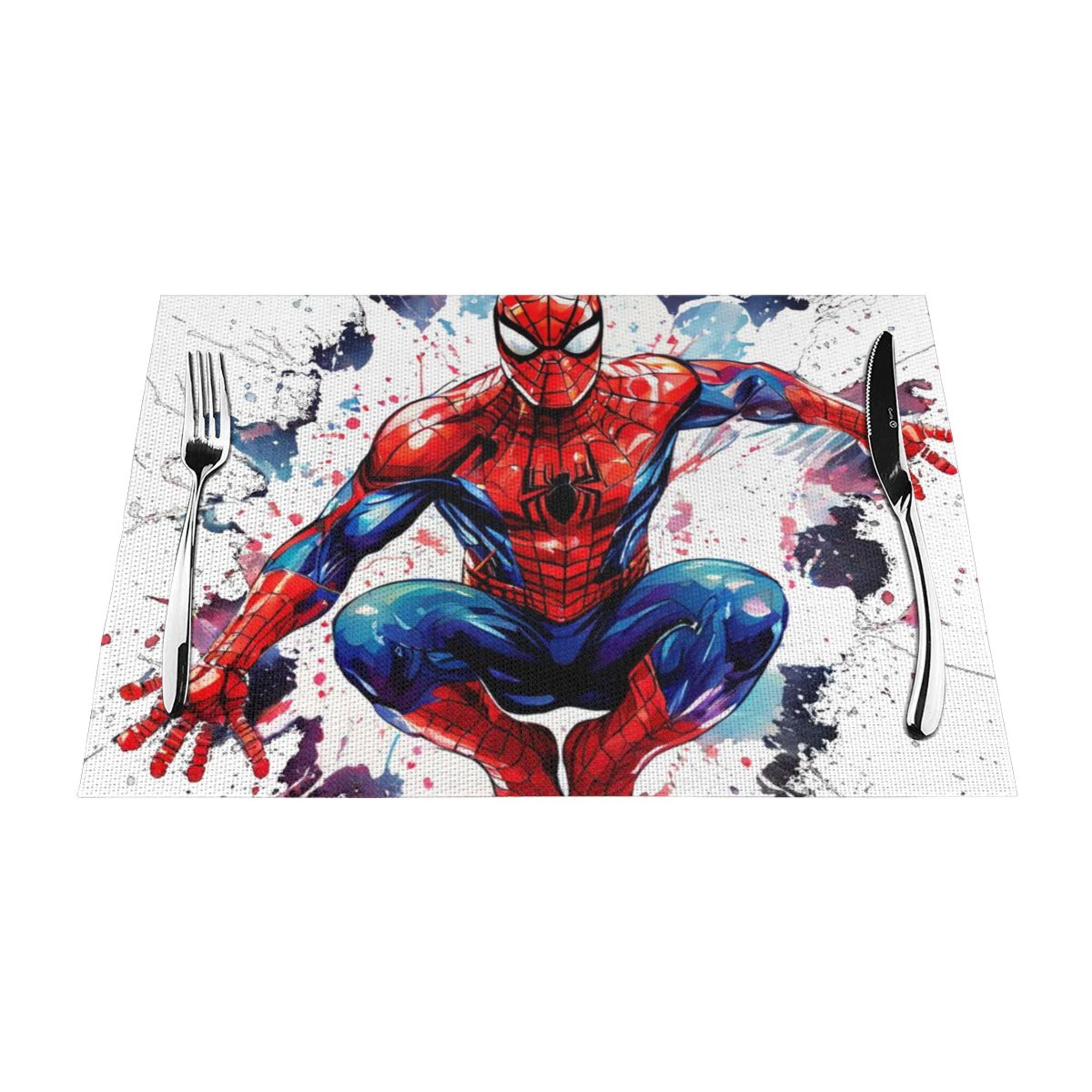 Cartoon Anime Spider Man Woven Vinyl Set of 4 Placemats for Kids ...