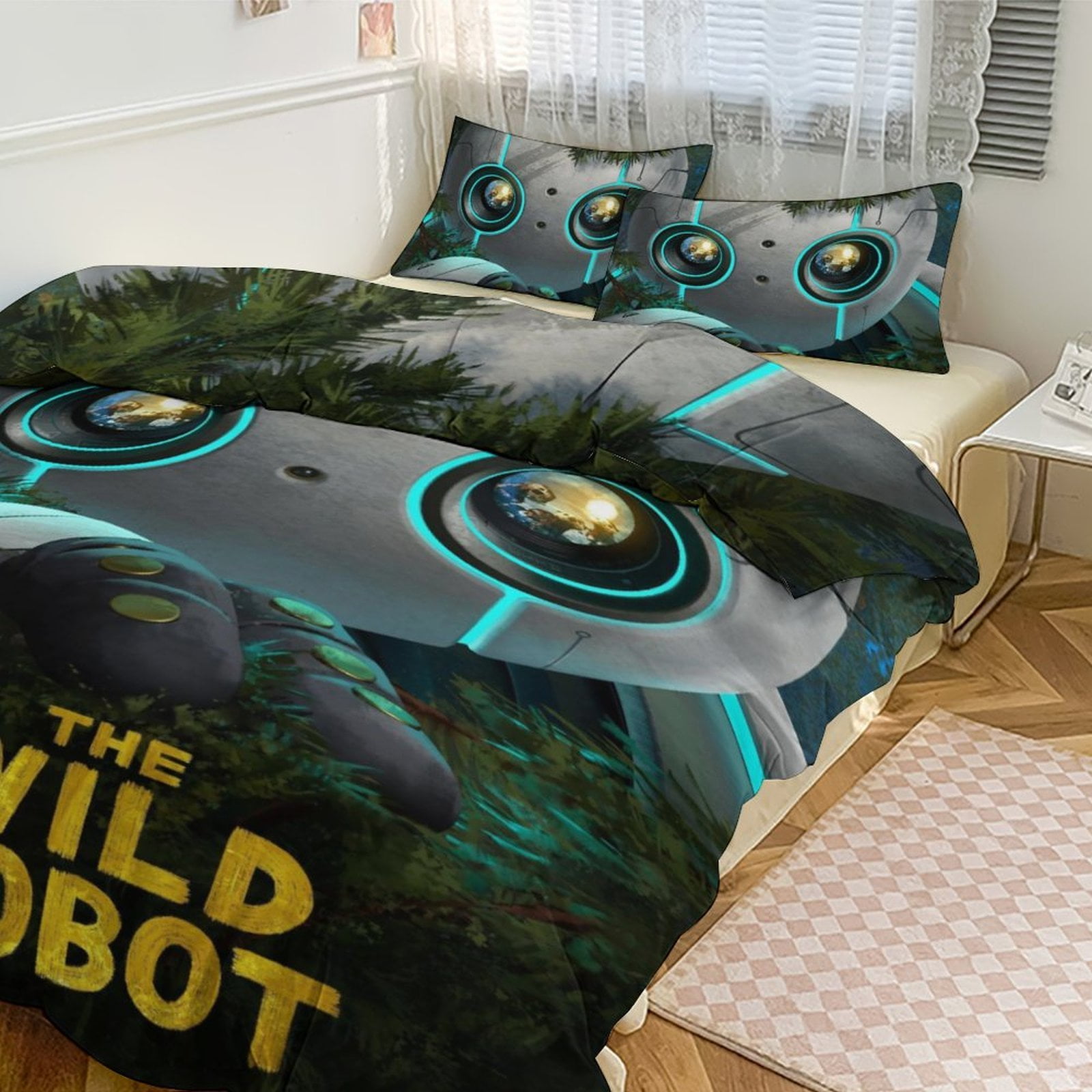 Cartoon Anime The Wild Robot Thickened Bed 3 Pieces Set With Pillow ...