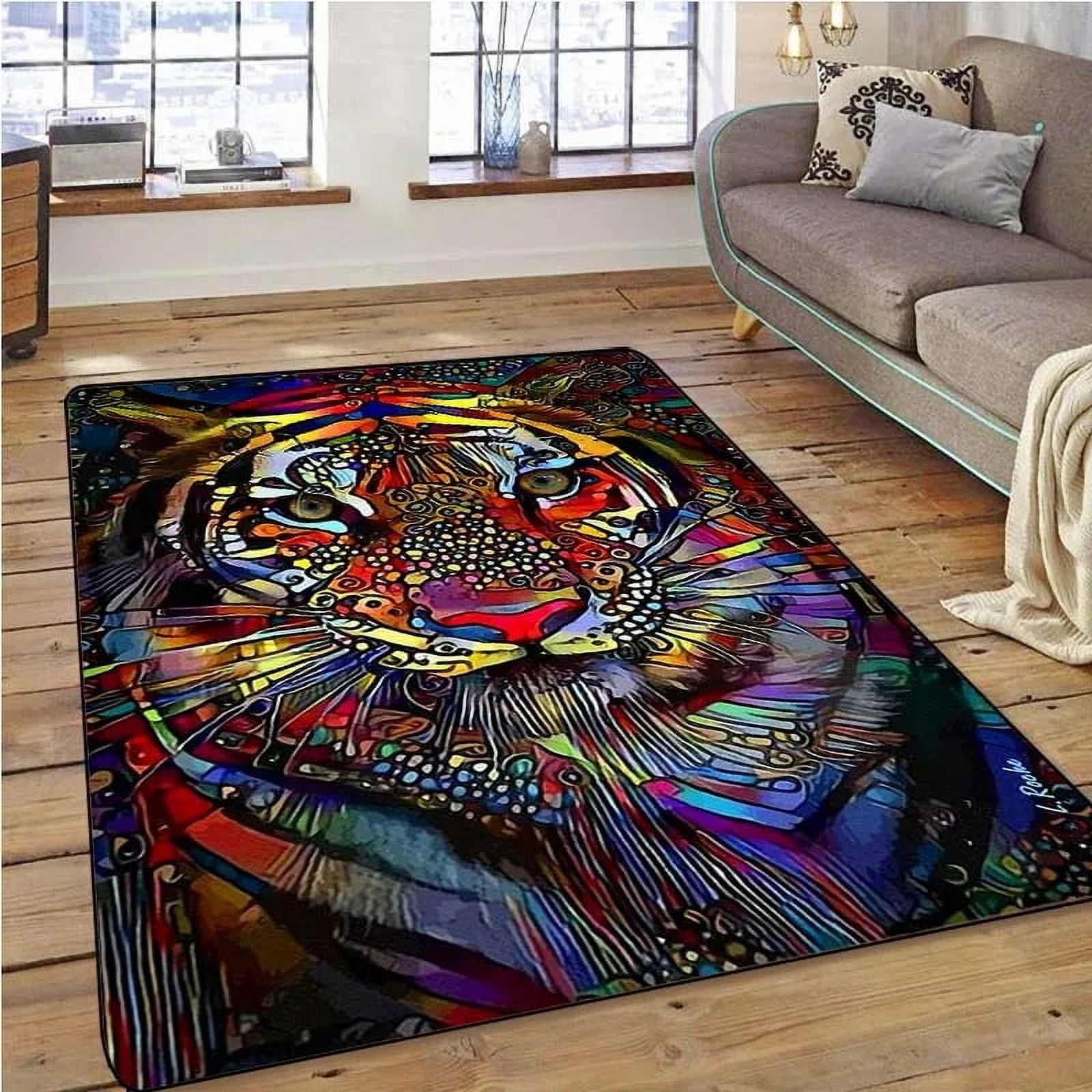 Cartoon Anime Tiger Carpet Living Room Bathroom Mat Creative Doormat ...