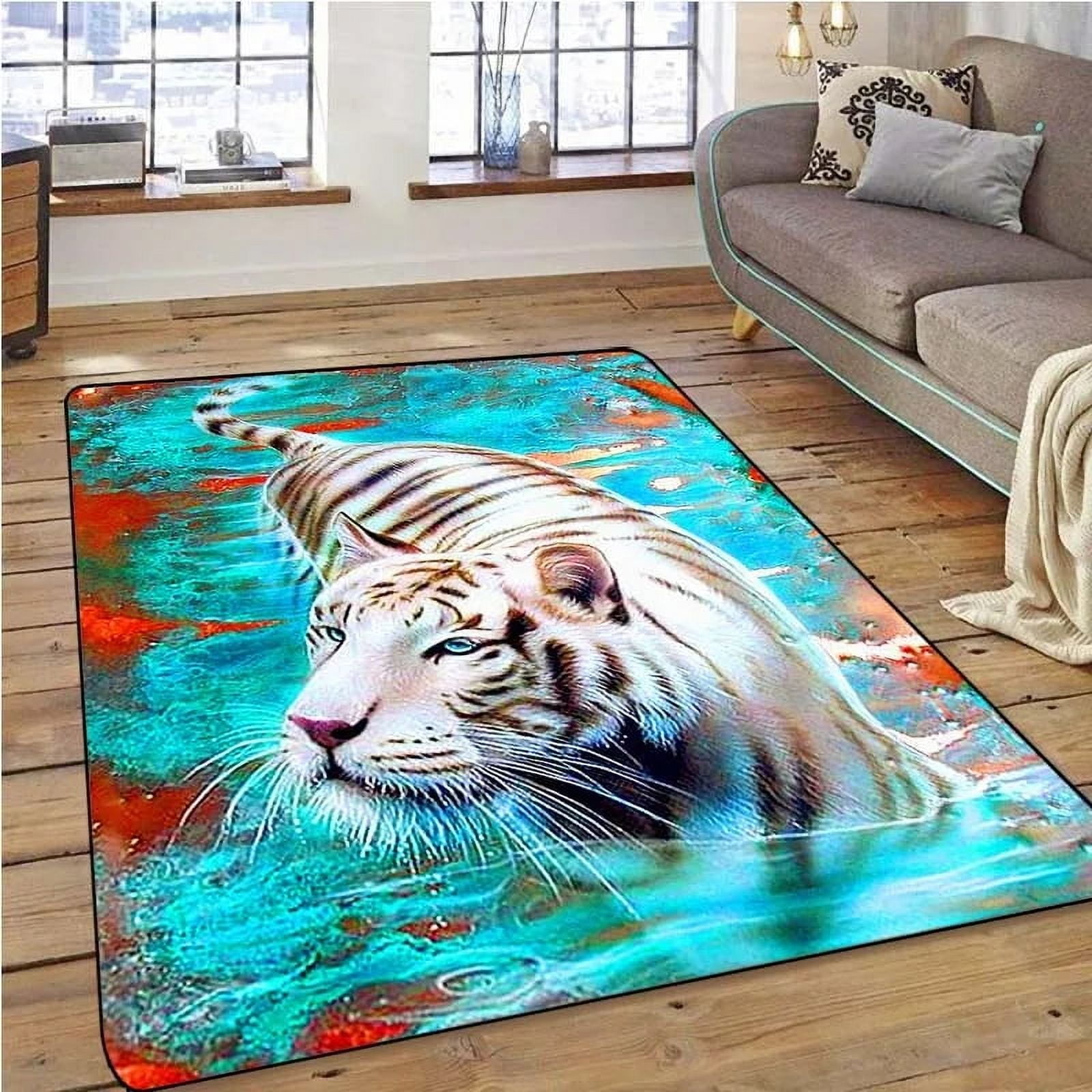 Cartoon Anime Tiger Carpet Living Room Bathroom Mat Creative Doormat ...