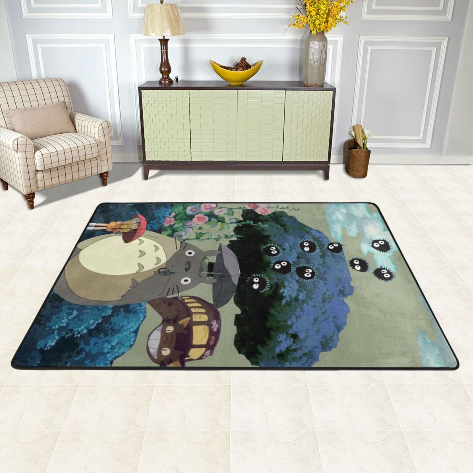 Cartoon Anime Totoro Rugs Washable Cover Floor Rug Carpets Bathroom ...