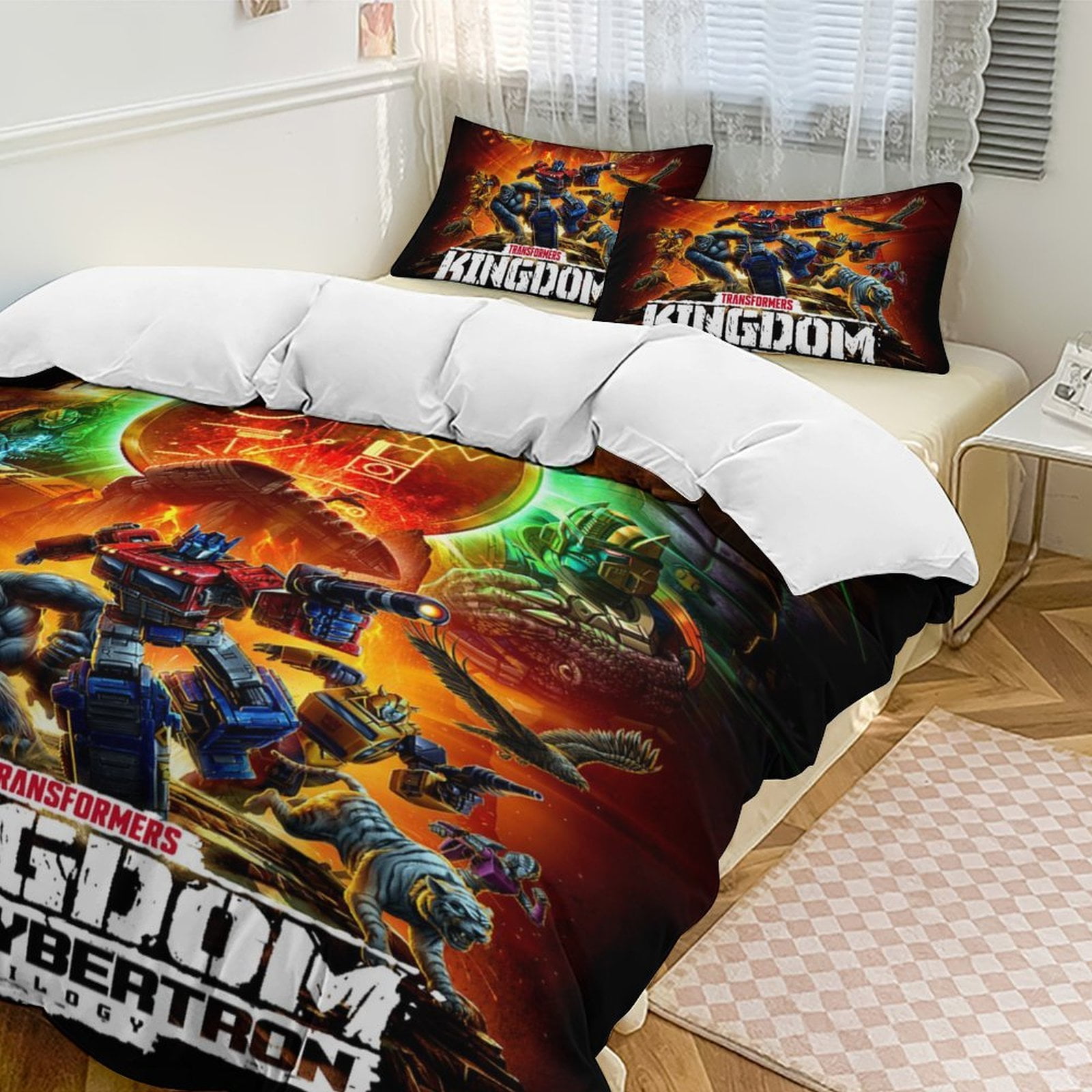 Cartoon Anime Transformers Thickened Bed 3 Pieces Set With Pillow Shams ...