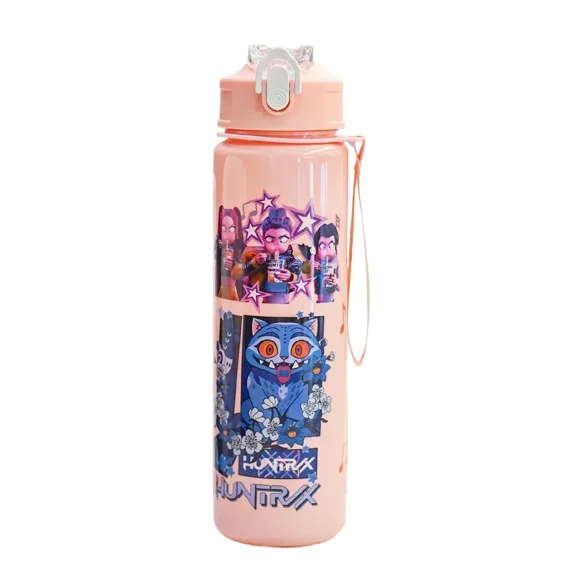 Cartoon Anime Tumbler – Reusable Hard Plastic Water Bottle with Lid ...