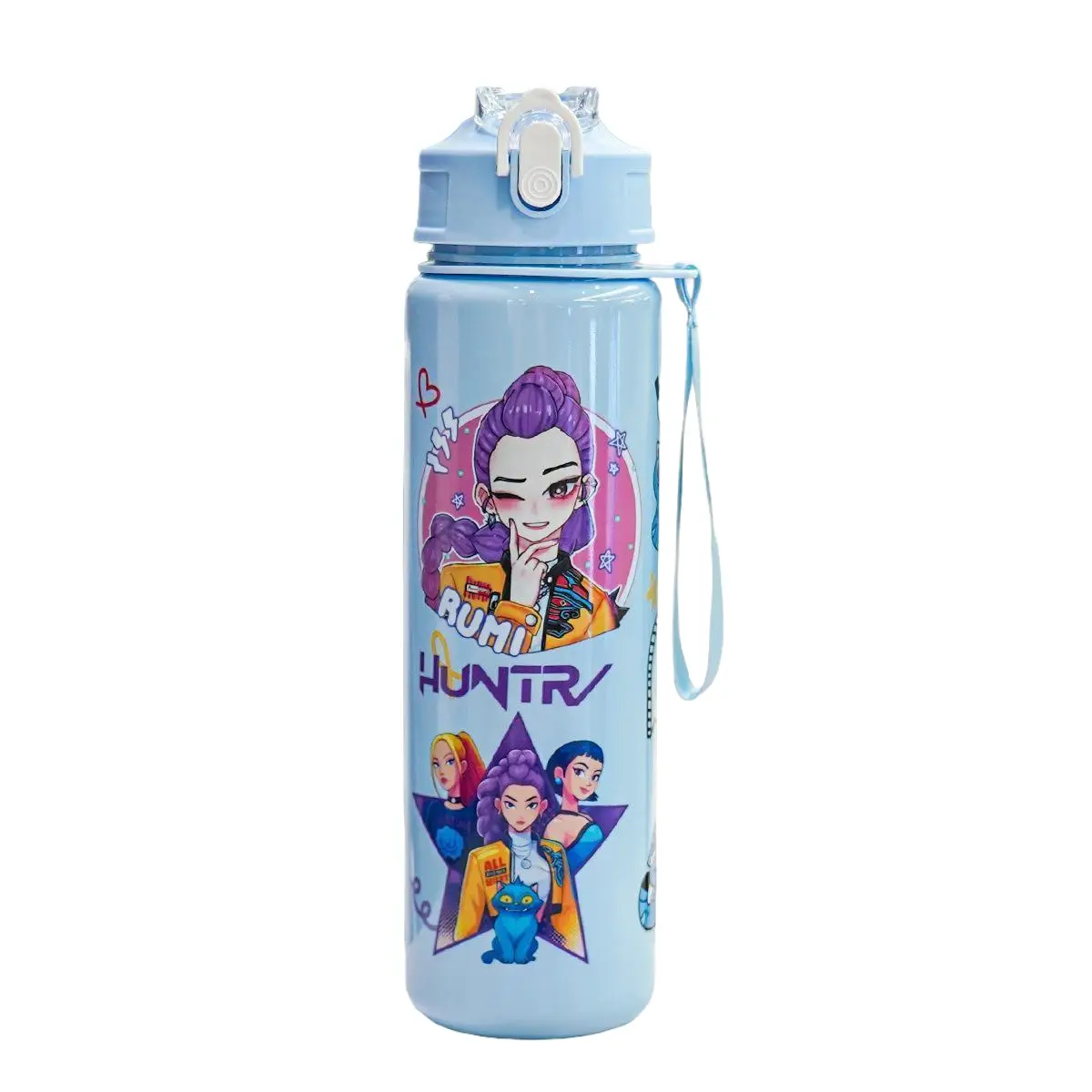 Cartoon Anime Tumbler – Reusable Hard Plastic Water Bottle with Lid ...