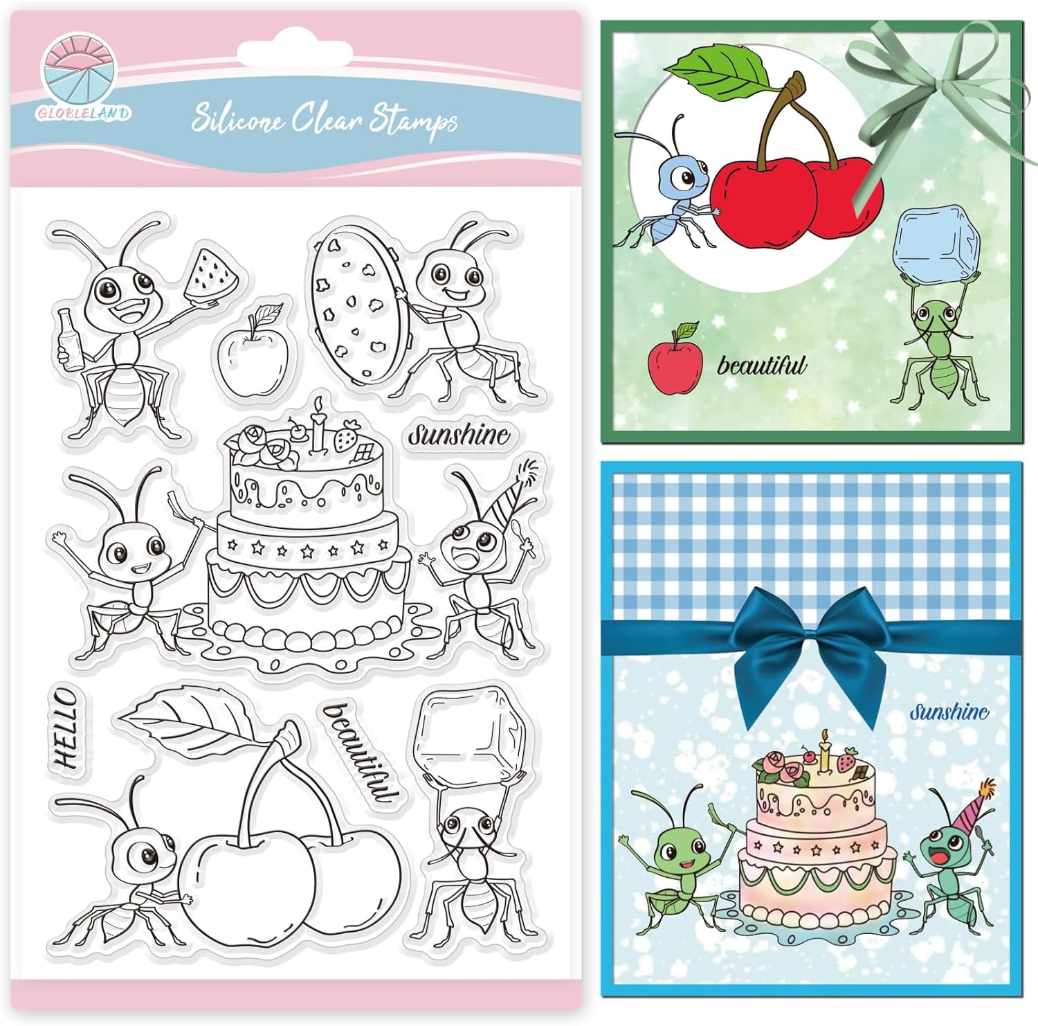 Cartoon Ant Cake Clear Stamps for Card Making Birthday Ant Silicone ...
