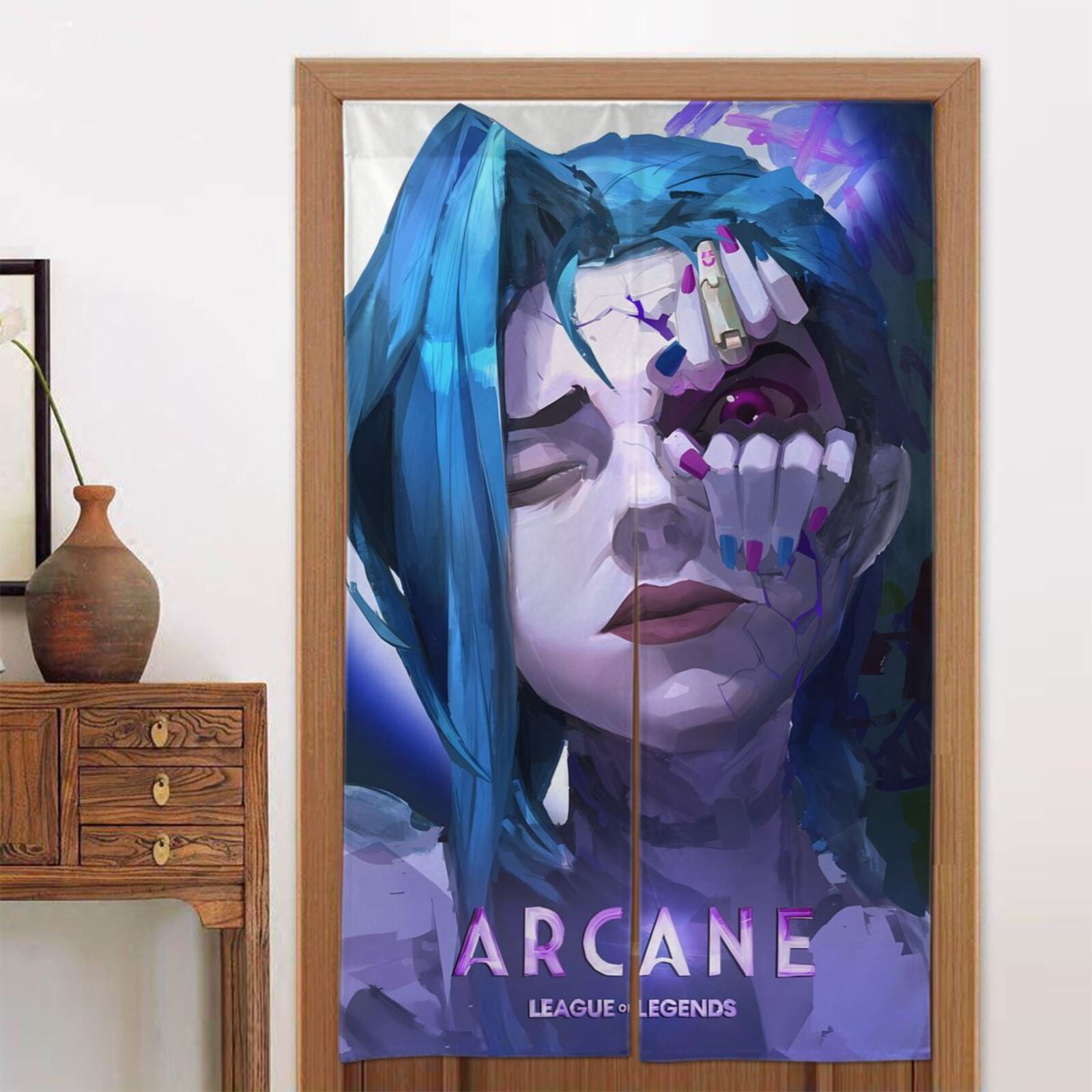 Cartoon Arcane Blue Jinx Door Curtain Is Suitable for Kitchen Adult ...