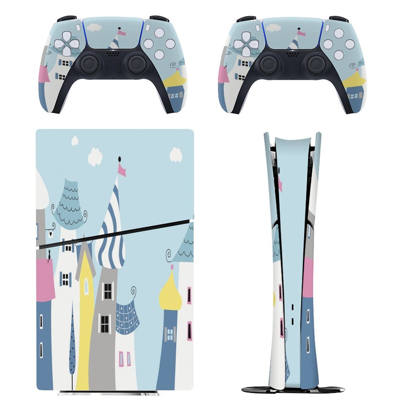 Cartoon Architecture PS5/PS5 Slim Digital Disc Skin Sticker For Console ...