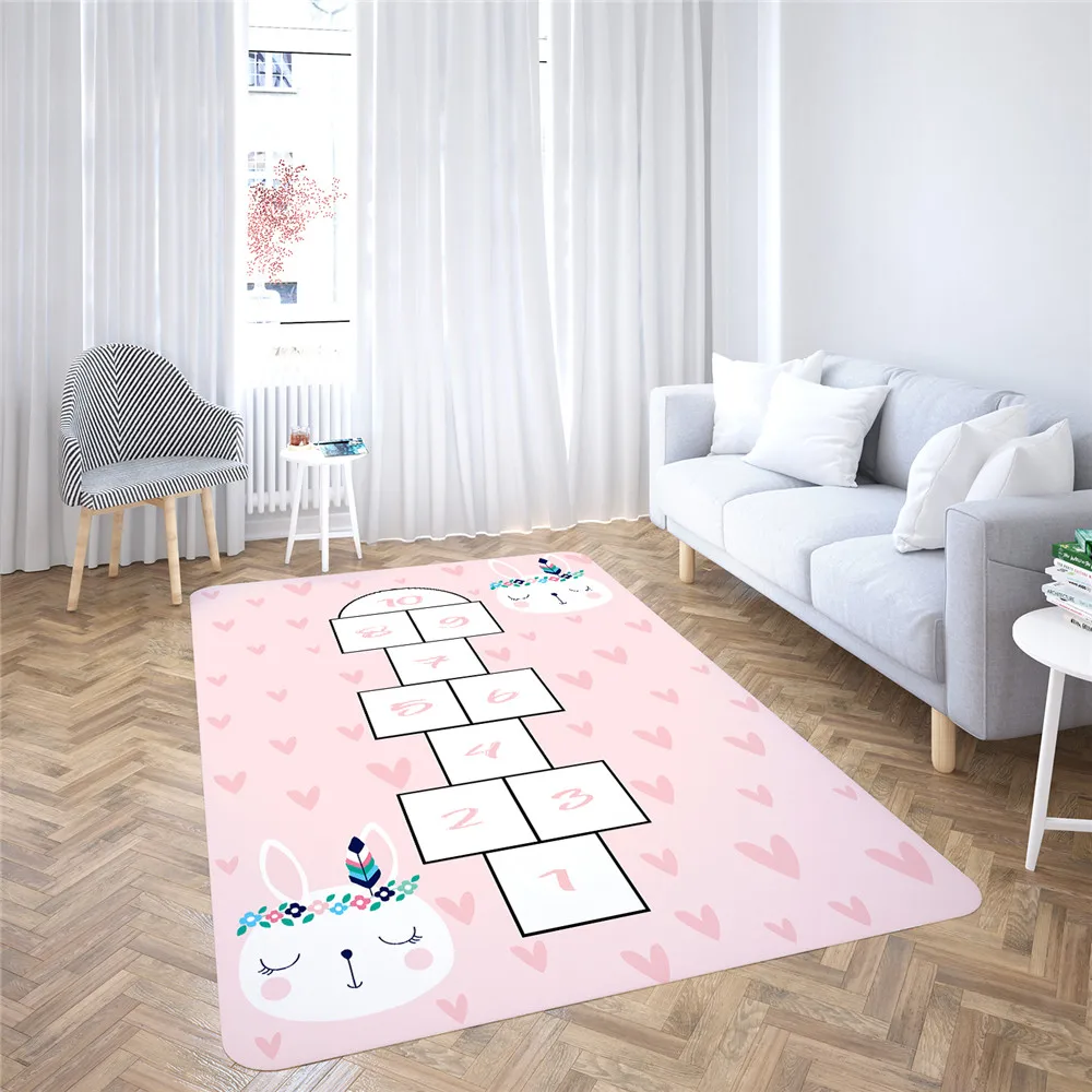 Cartoon Area Rug Kids Play Mat Non-slip Carpet for Home Living Room ...