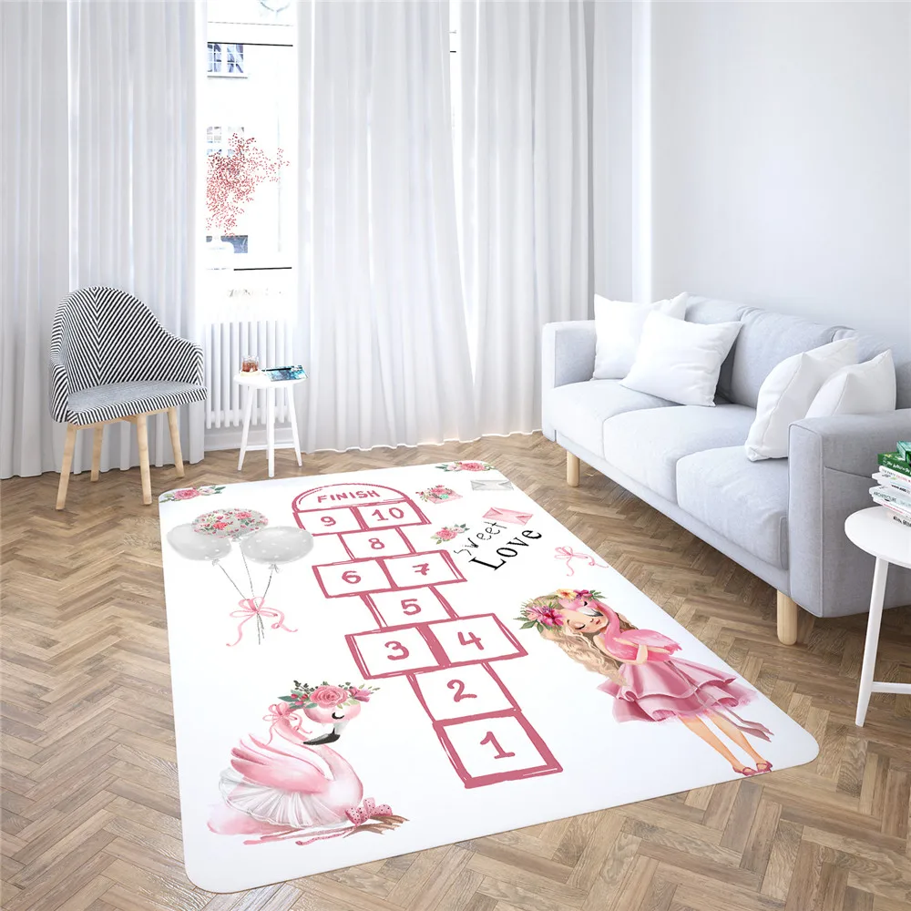 Cartoon Area Rug Kids Play Mat Non-slip Carpet for Home Living Room ...