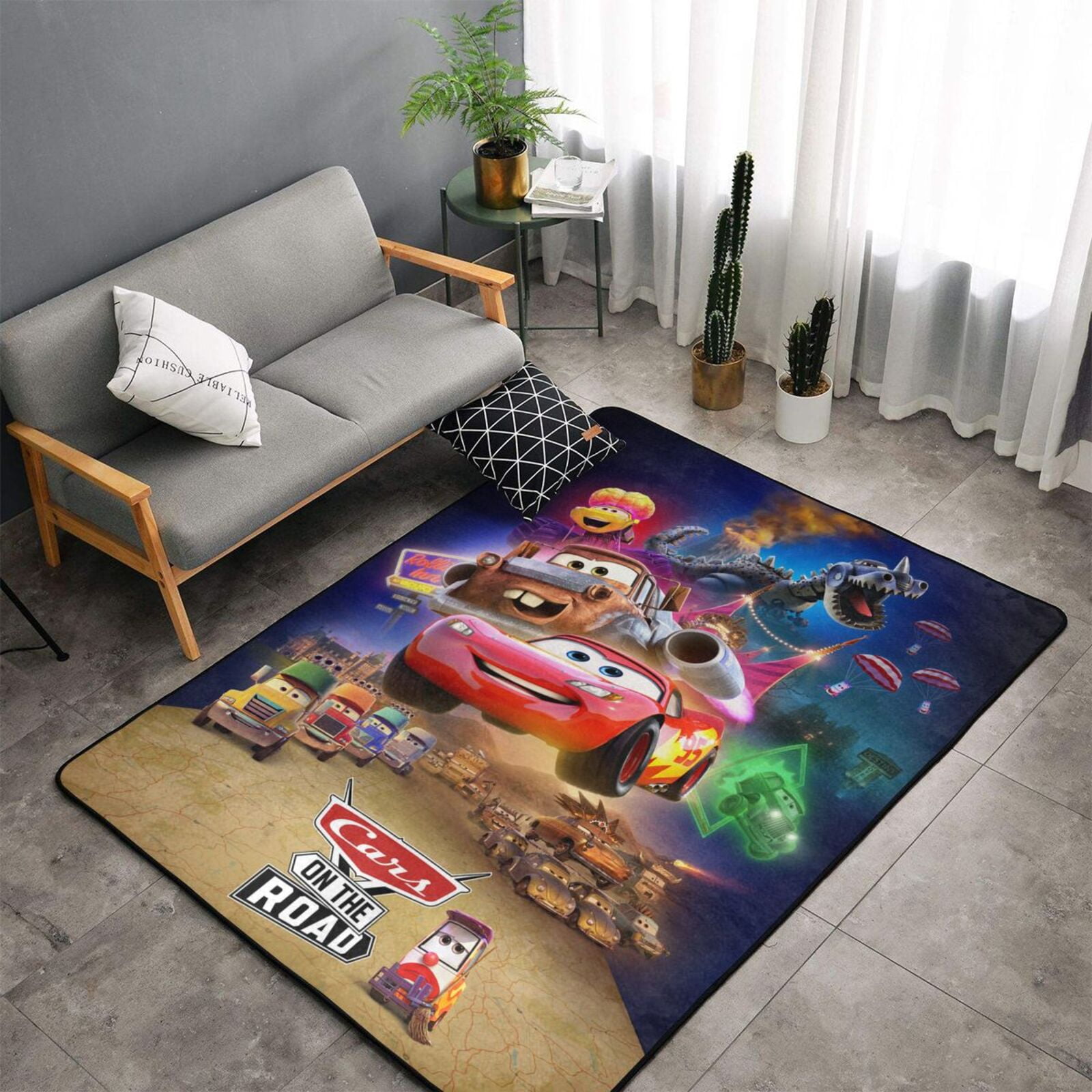 Cartoon Area Rug Lightning Mcqueen Living Room Carpet Bedroom Rug ...