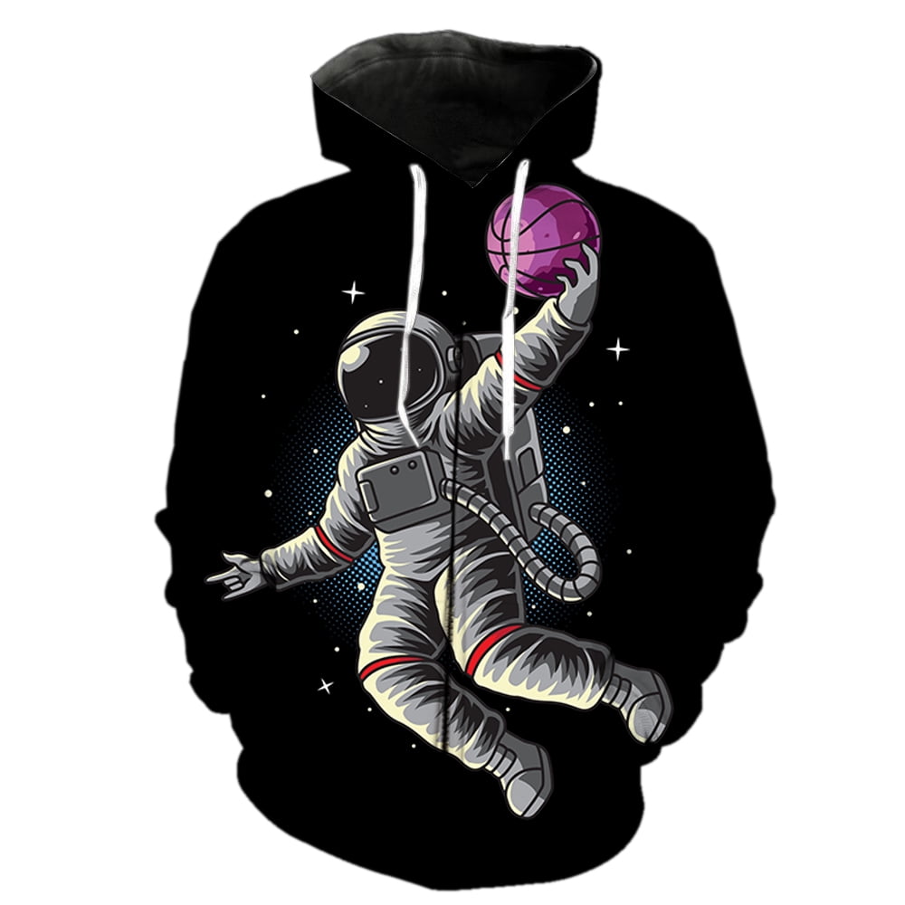 Cartoon Astronaut Men's Zipper Hoodie Unisex Streetwear Harajuku Cool ...