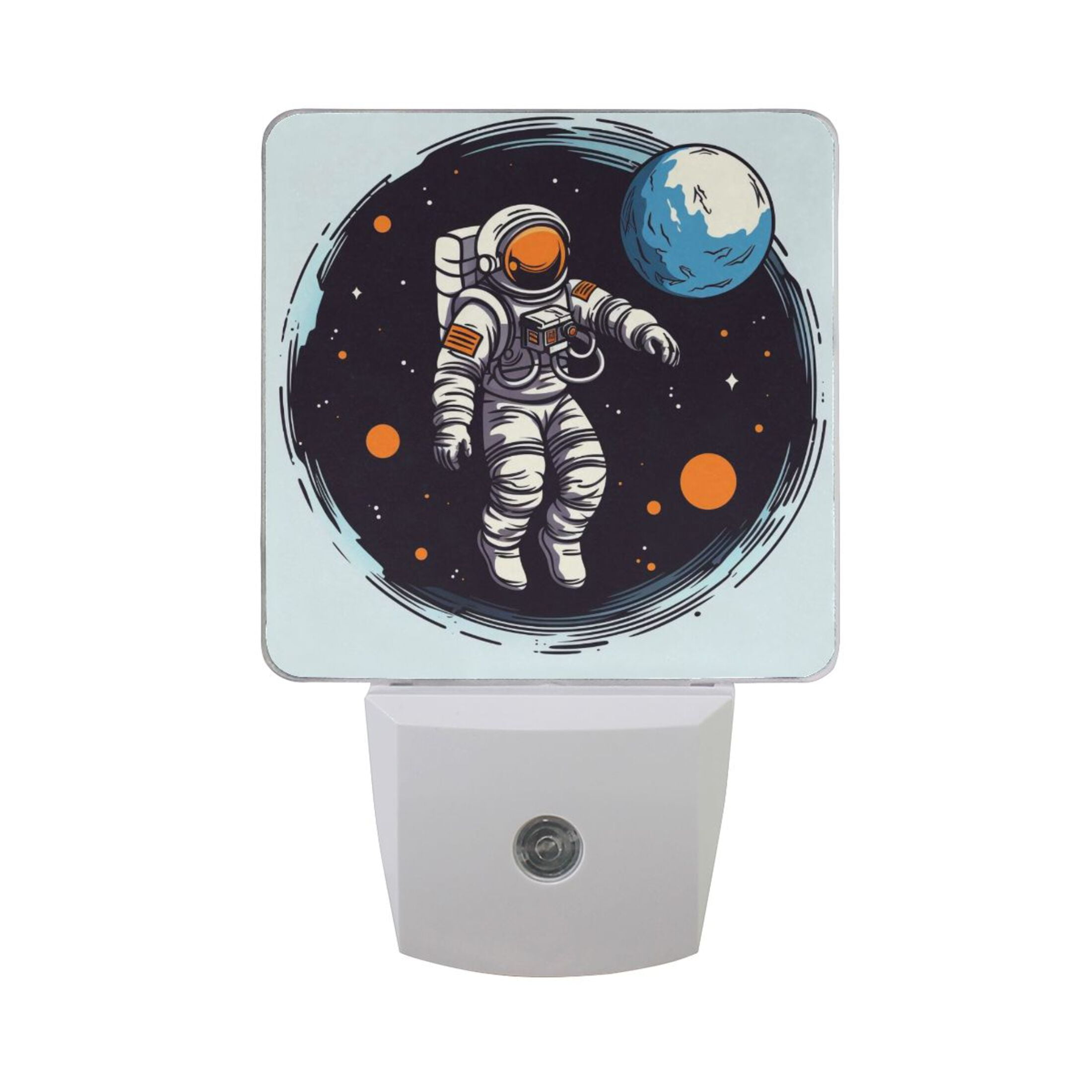 Cartoon Astronaut and Planet Night Light 2 Pack LED Nightlight Plug ...