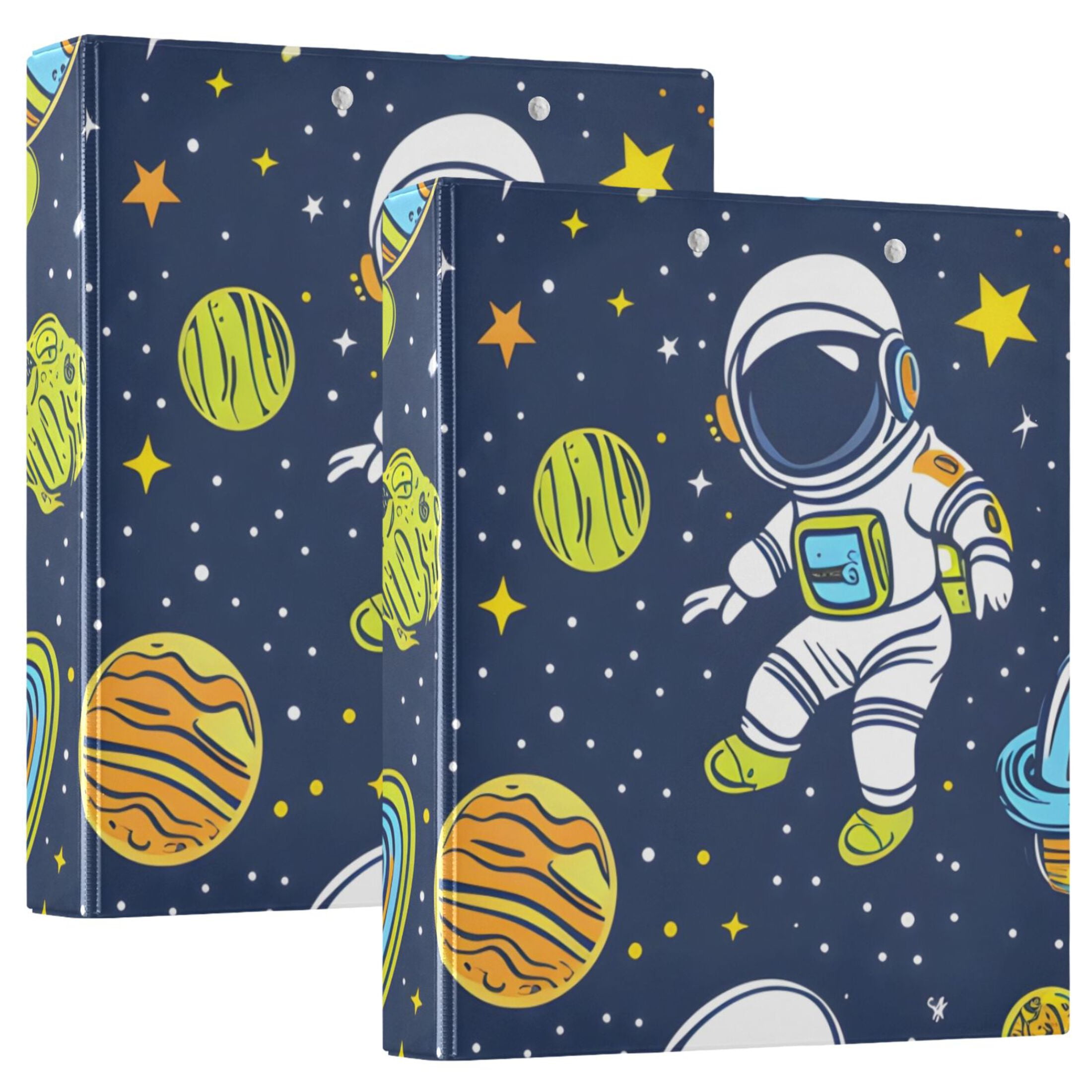 Cartoon Astronauts Space Universe Hardcover 3 Ring Binder 1.5 inch ...