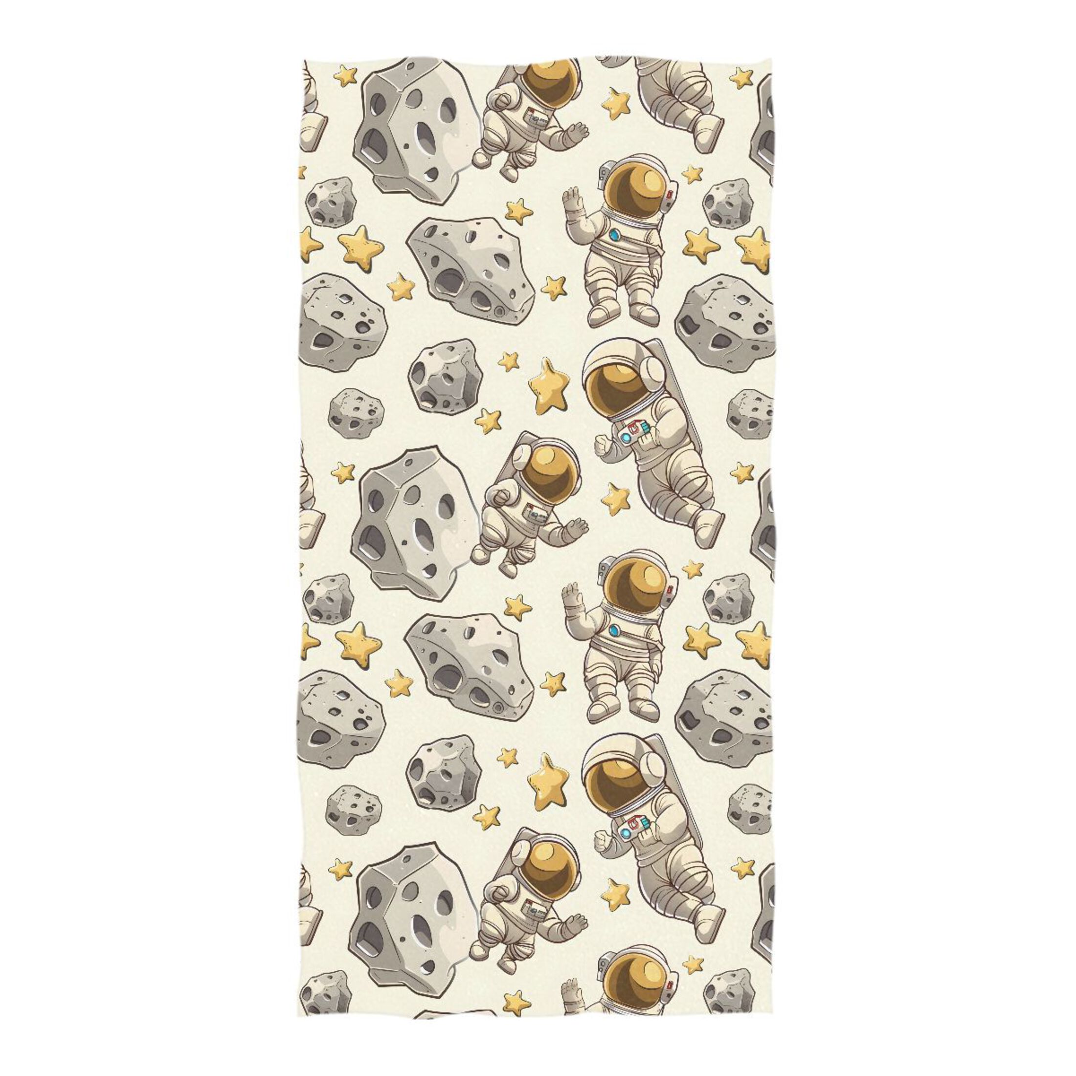 Cartoon Astronauts Stars Aerolite Beach Towel Oversized 74"x37" Pool ...