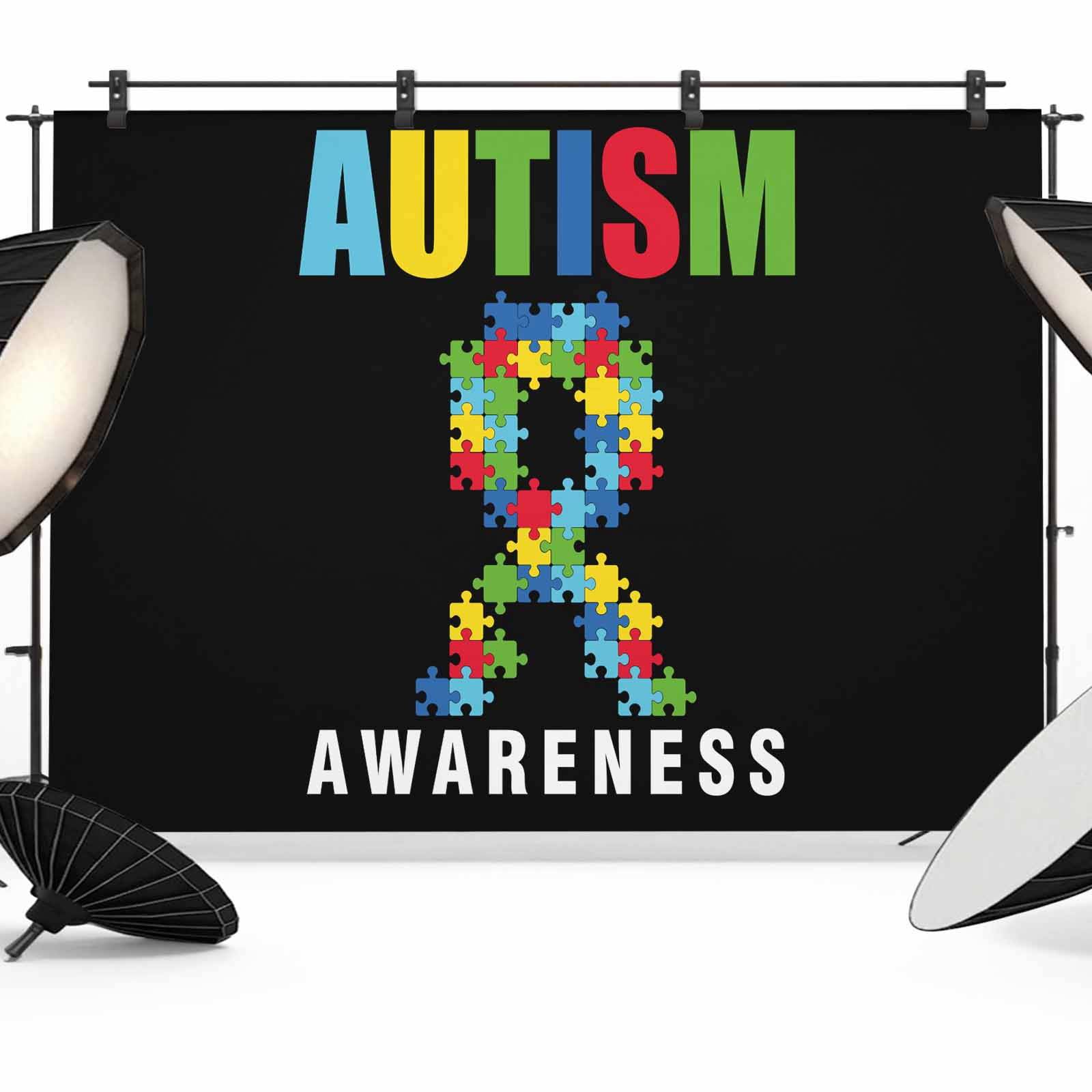 Cartoon Autism Backdrop for Photography,Fabric Photo Background ...