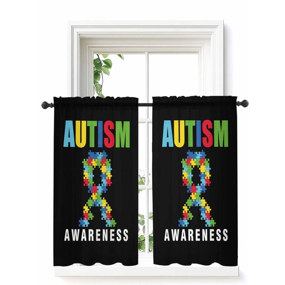 Cartoon Autism Curtains 54 Inch Length,Sheer Curtains for Bedroom ...