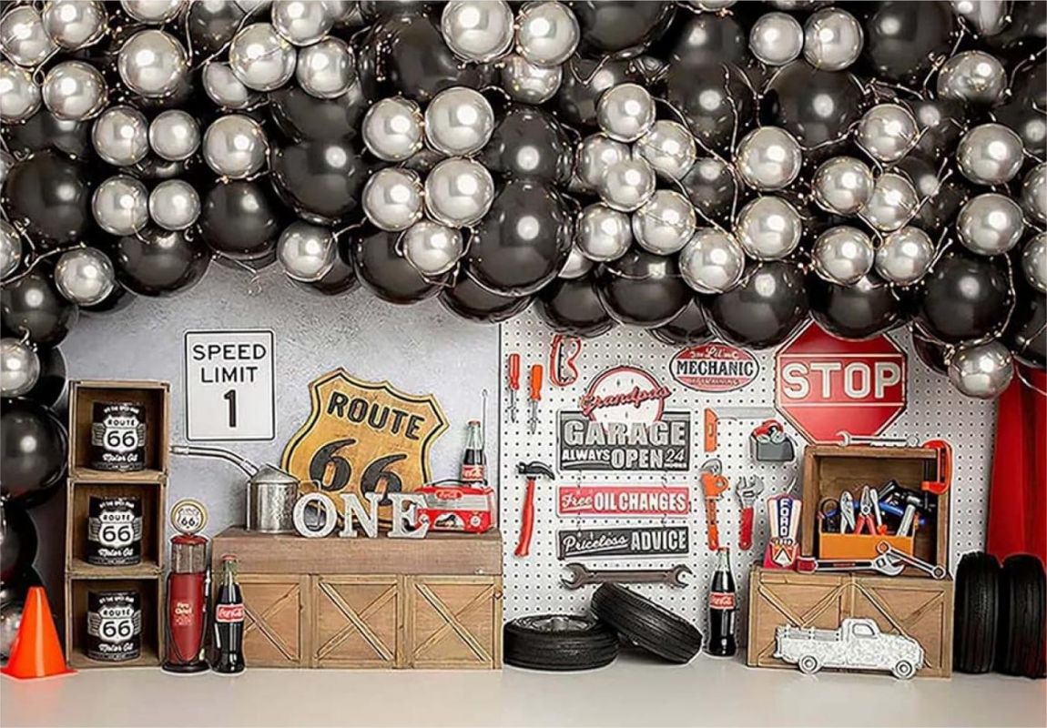 Cartoon Auto Repair Shop Backdrop Maintenance Garage Convenience Store ...