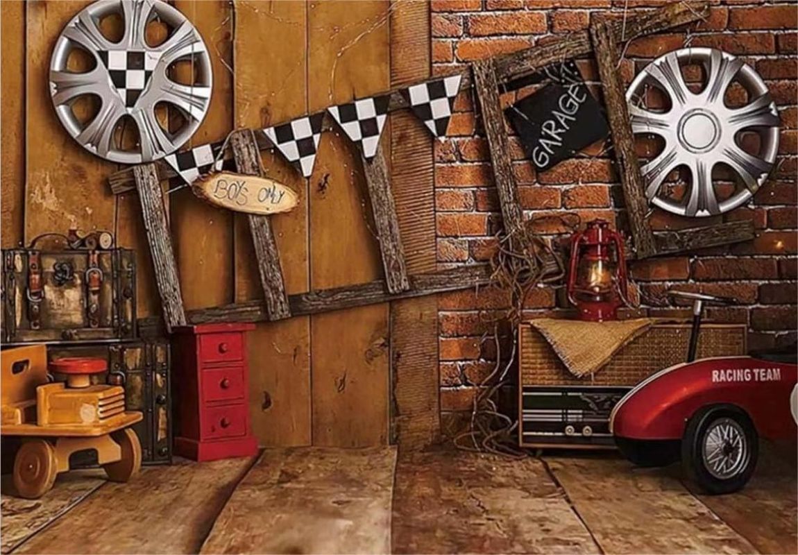 Cartoon Auto Repair Shop Backdrop Maintenance Garage Convenience Store ...