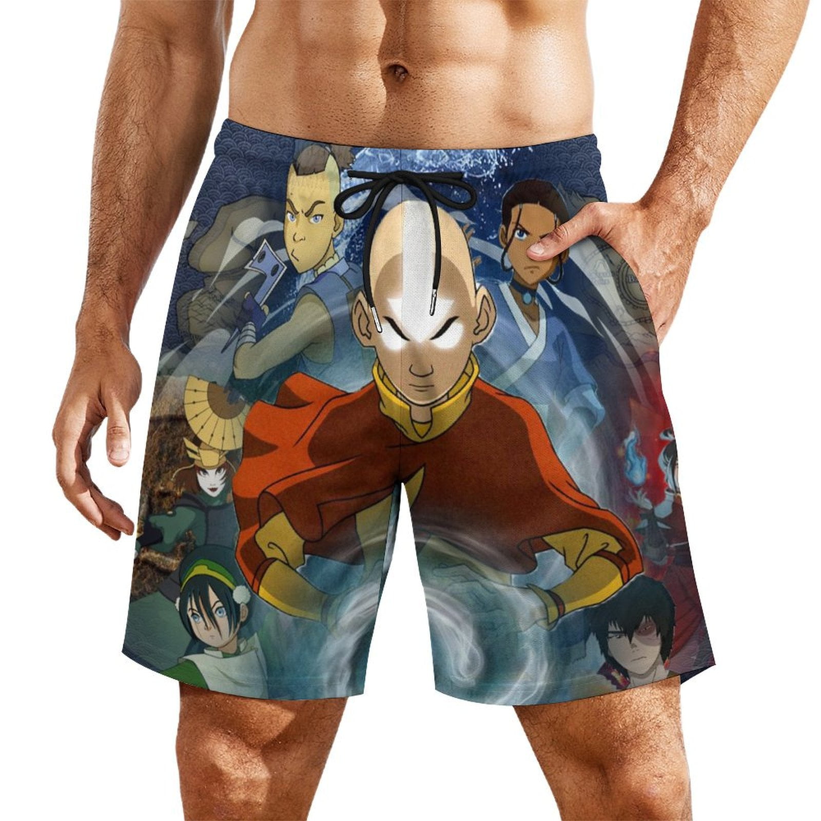Cartoon Avatar The Last Airbender Men's Board Shorts Swim Trunks Quick Dry Beach Short Summer ...