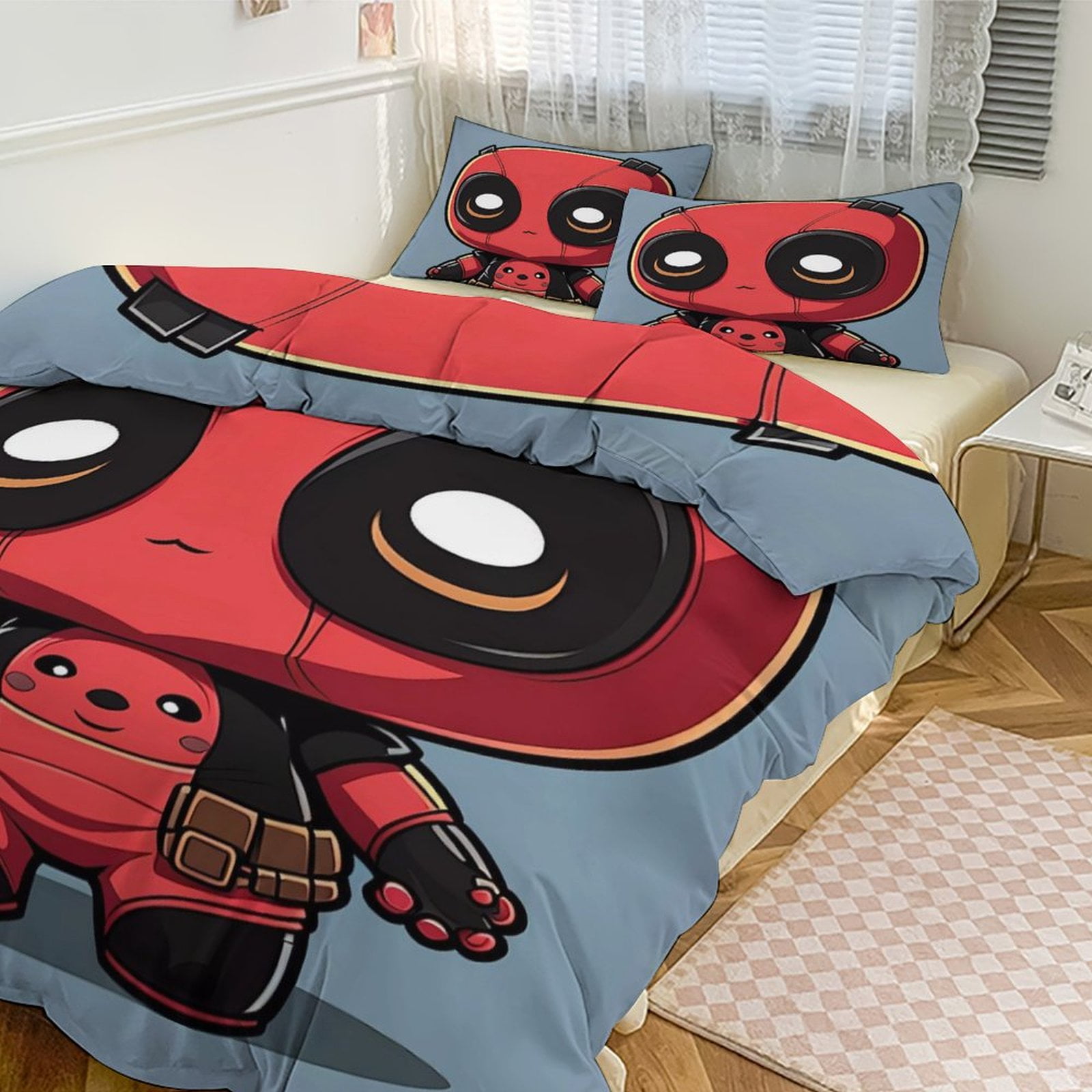 Cartoon Avengers Deadpool 3 Piece Set With1Quilt Cover + 2 Pillowcases ...