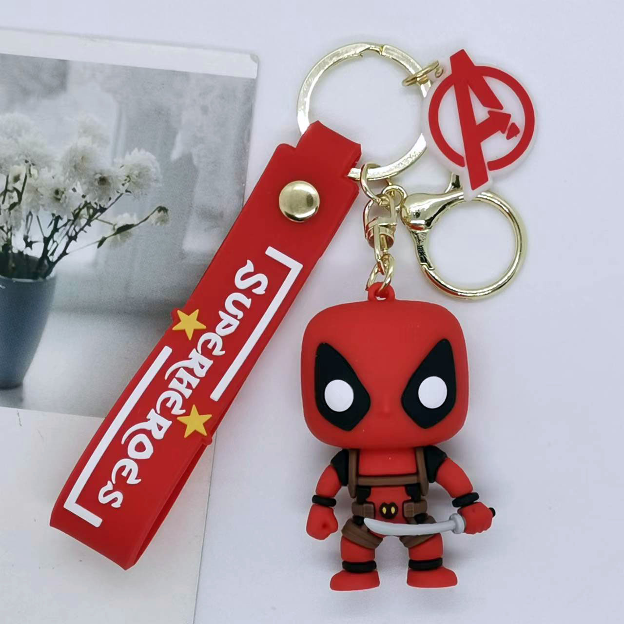 Cartoon Avengers Keychain Tide Cool Marvel America Spider-Man Black ...
