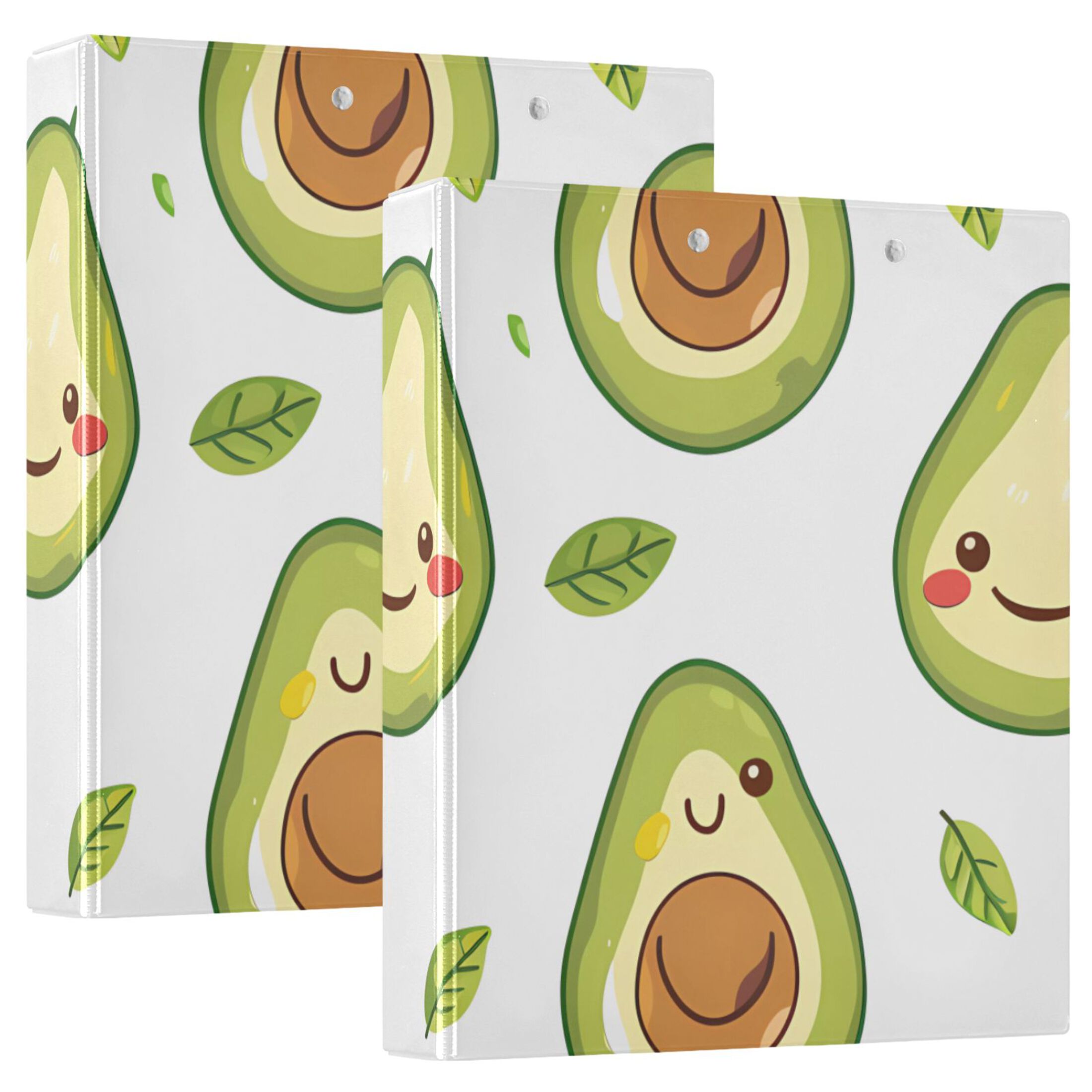 Cartoon Avocado Hardcover 3 Ring Binder 1.5 inch Round Rings with ...