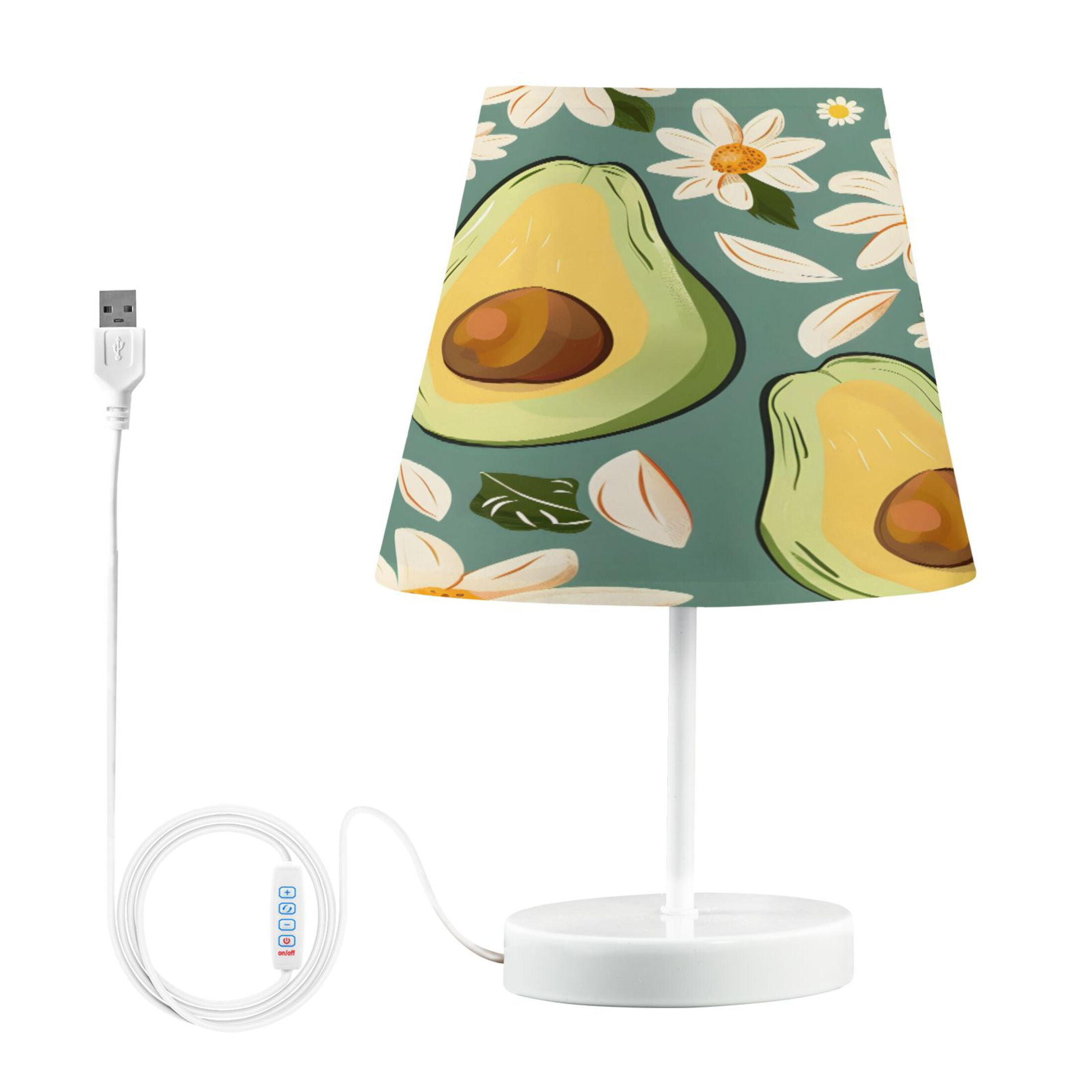 Cartoon Avocado and Daisy Desk Lamp LED Table Nightstand Lamps with 3 ...