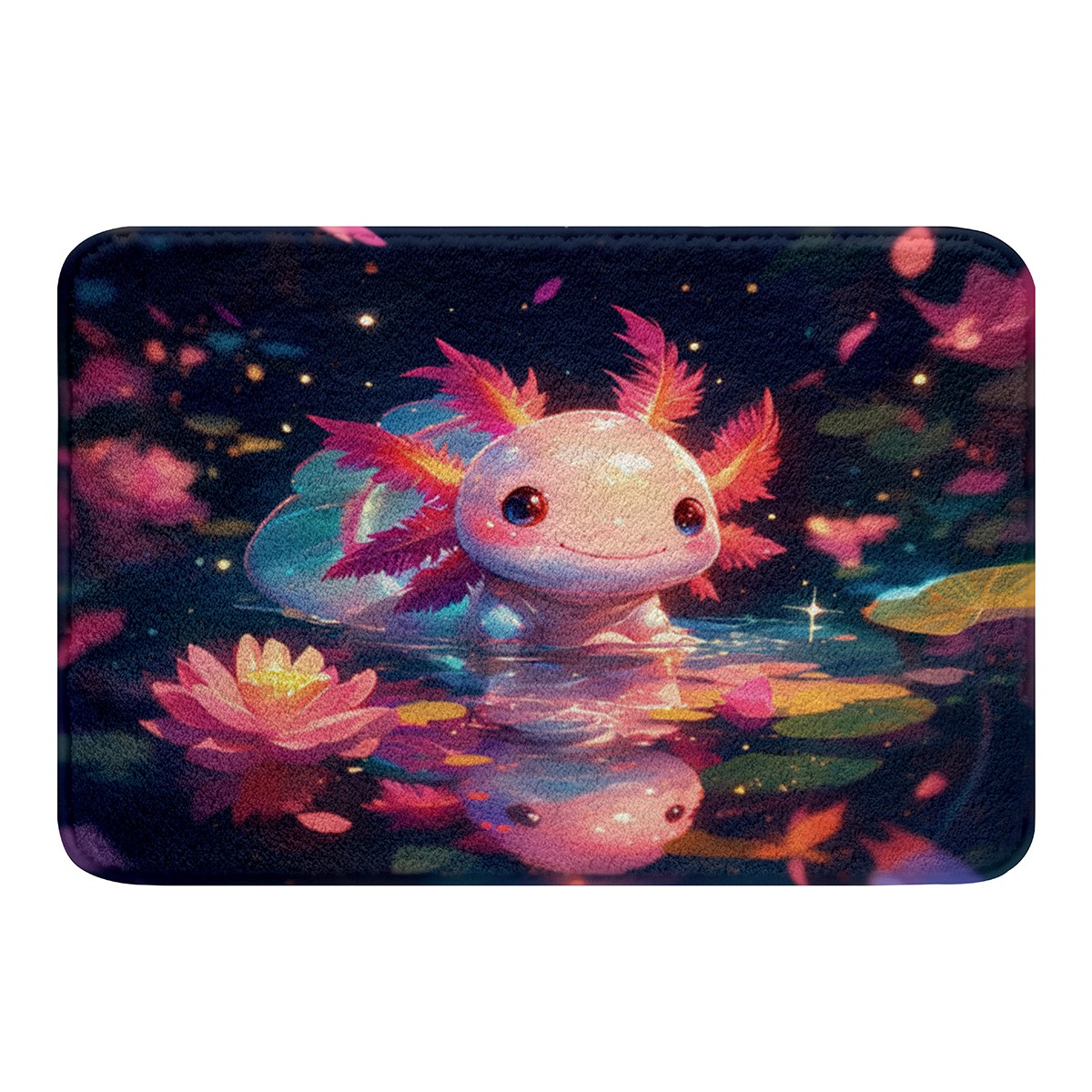 Cartoon Axolotl 20"X32" Bathroom Rug,Cute Wild Animal Kids Bath Mat Non ...