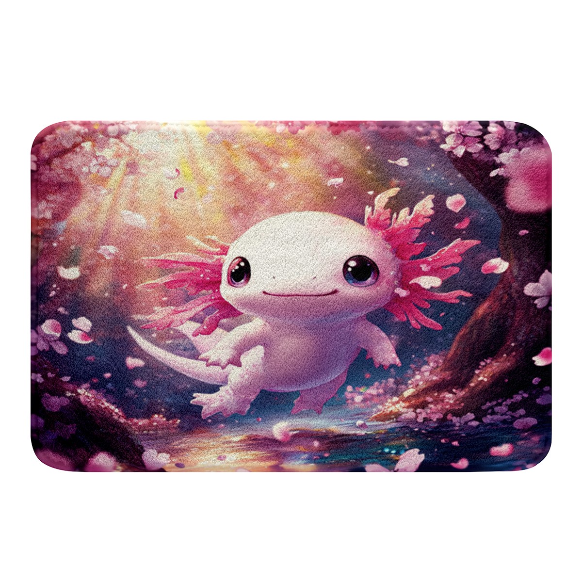 Cartoon Axolotl Bathroom Rug Cute Axolotl Girls 16"X24" Bath Mat Non ...