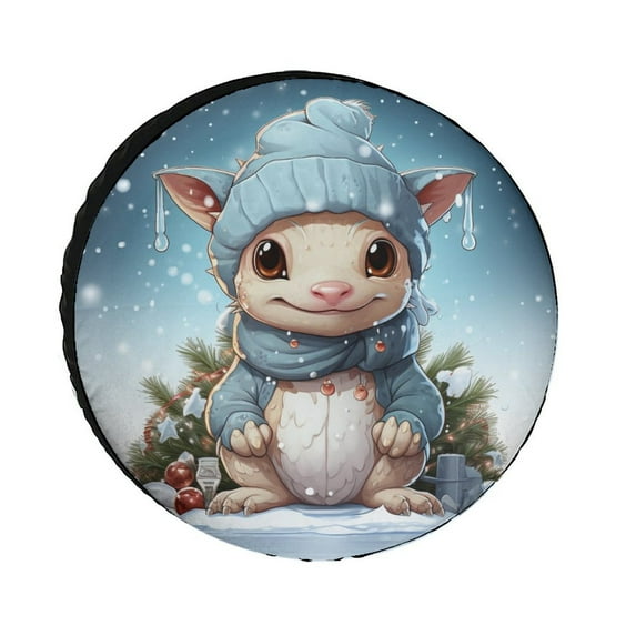 Cartoon Axolotl Christmas Winter Animals Camping Spare Tire Cover ...