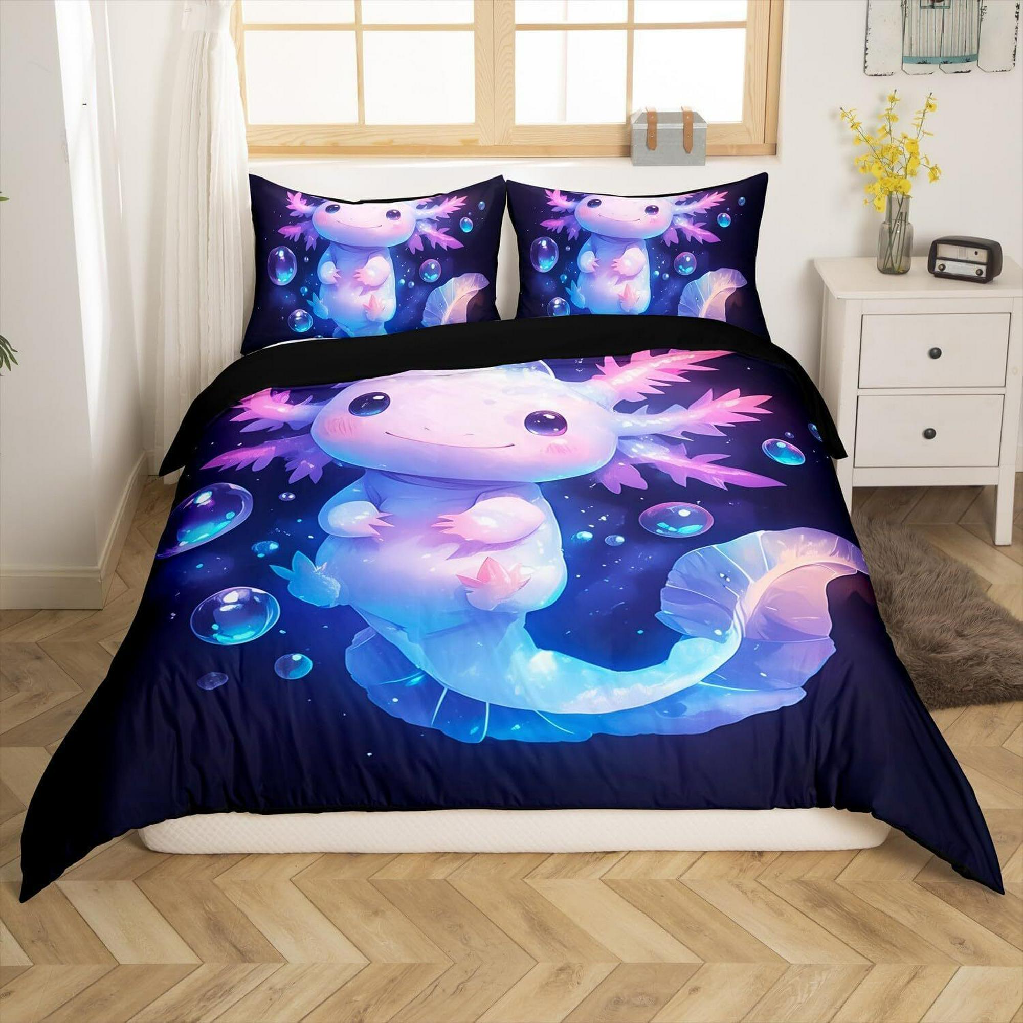 Cartoon Axolotl Comforter Cover Set Queen Size Cute Duvet Cover Set ...