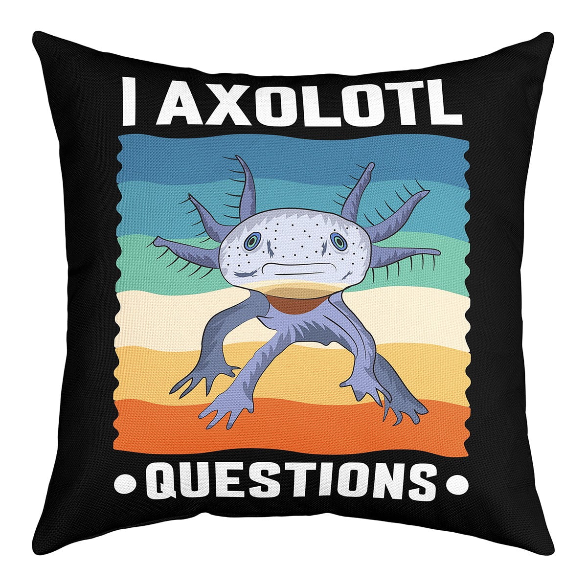 Cartoon Axolotl Throw Pillow Cover 22x22 inch for Kids Youth Adults ...